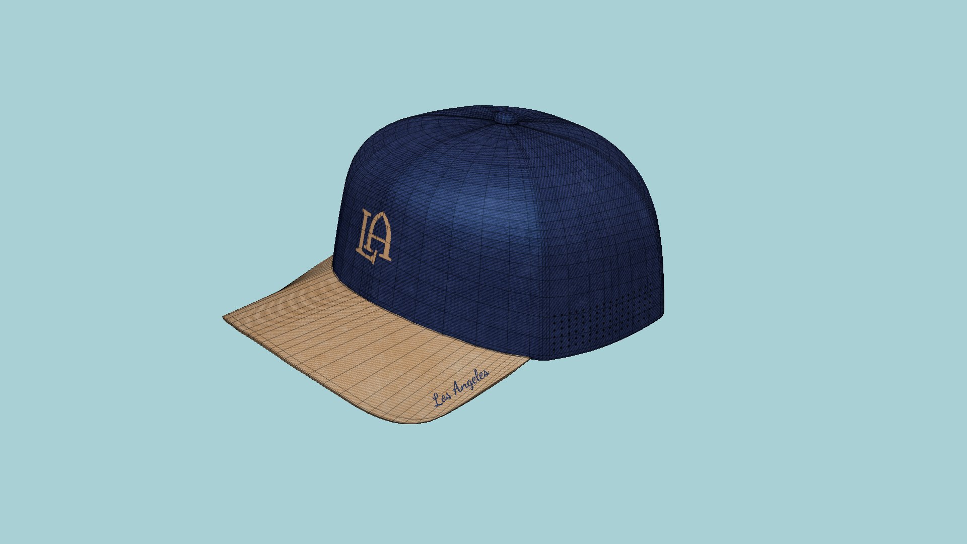 3D model Cap A07 Beige Blue - Character Fashion Design - TurboSquid 2095613
