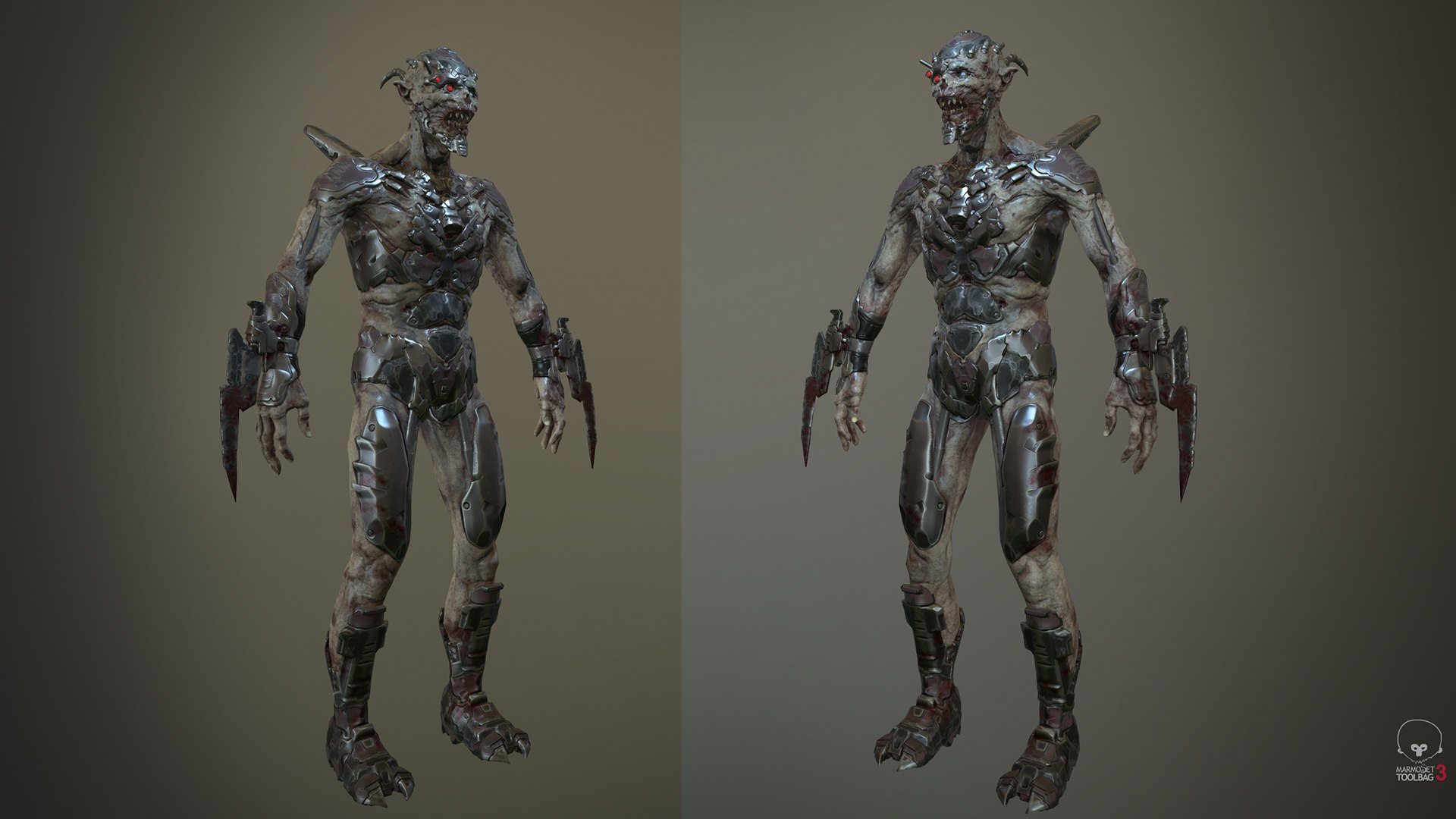 3D Armored Ghoul - TurboSquid 1713641