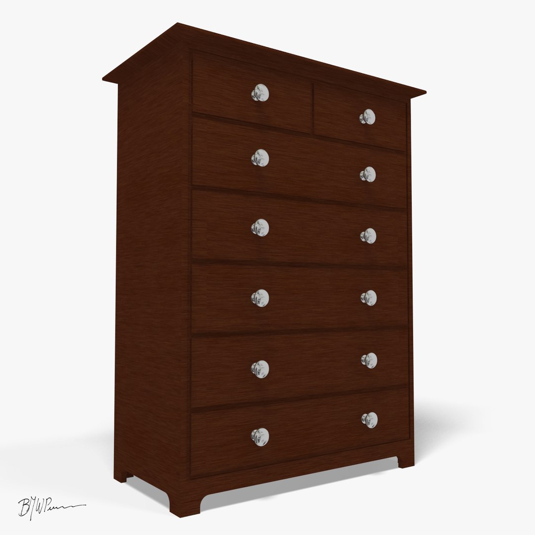 Wooden Dresser 3d Model