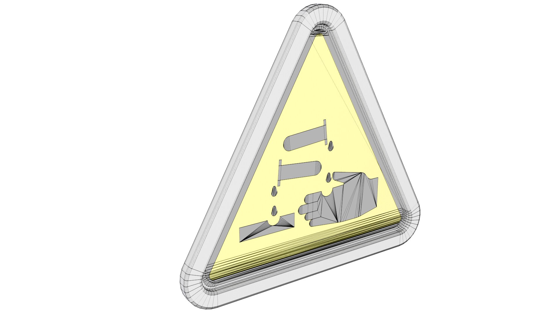 3D warning sticker - TurboSquid 1600789
