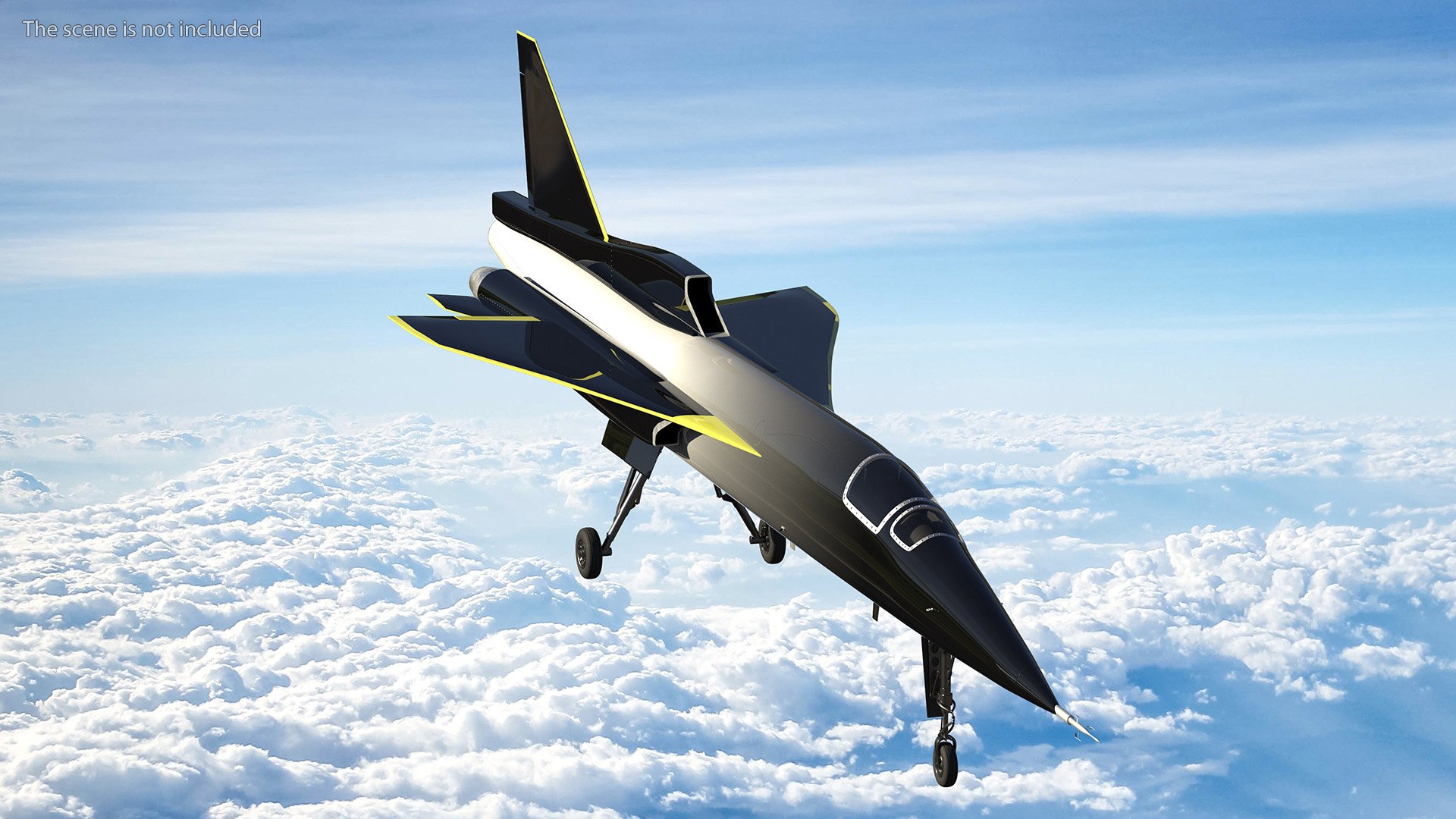 Prototype Supersonic Plane Dark Grey Rigged For Cinema 4D 3D Model ...
