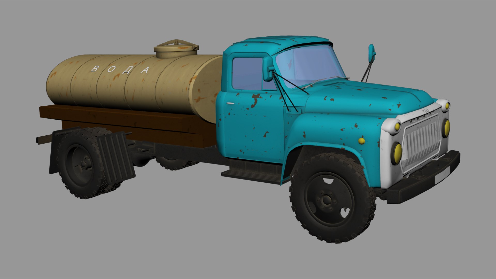 GAZ 53 TANK Blue 3D Model - TurboSquid 1829452