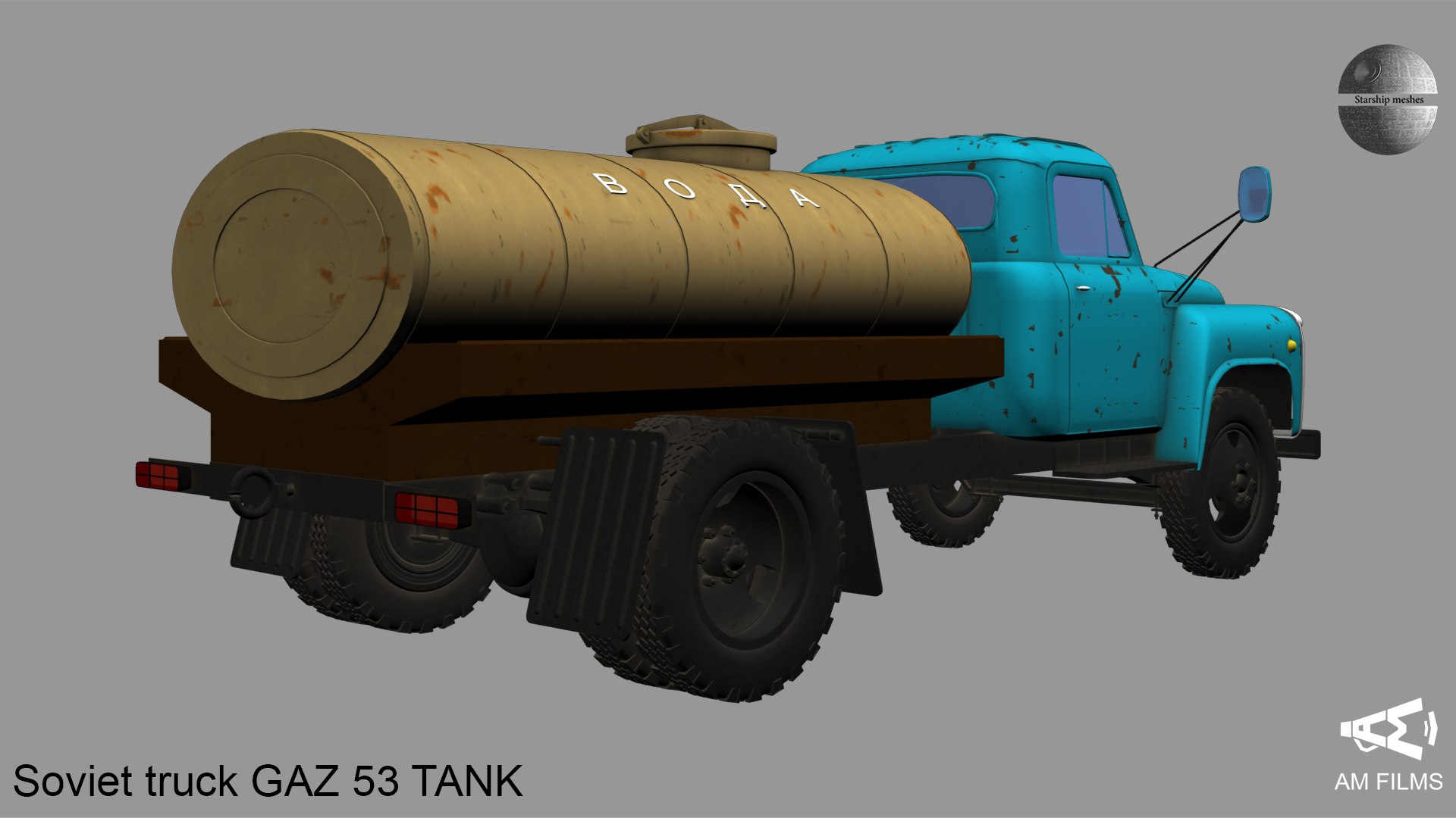 GAZ 53 TANK Blue 3D Model - TurboSquid 1829452