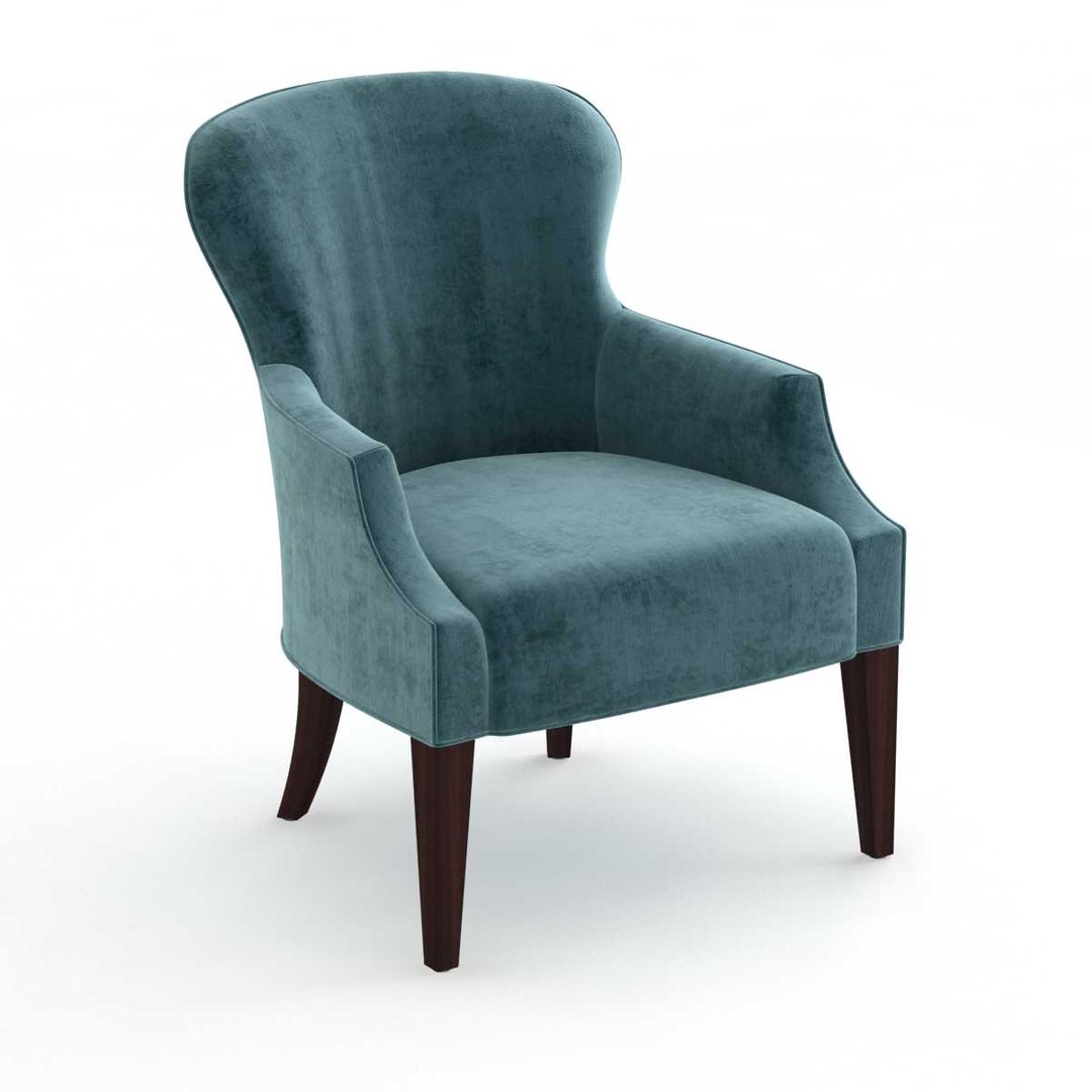 Custom Blue Velvet Wingback Model - TurboSquid 1511537