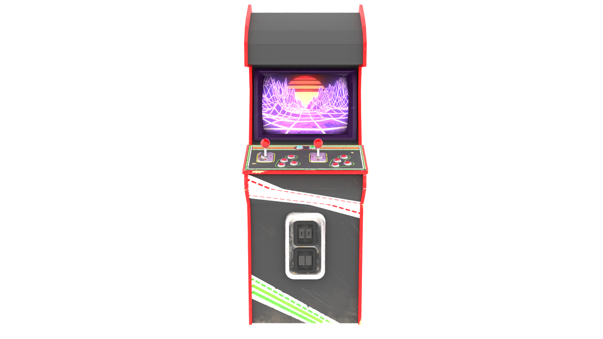 3D 80s Retro Arcade Cabinet Model - TurboSquid 1436547