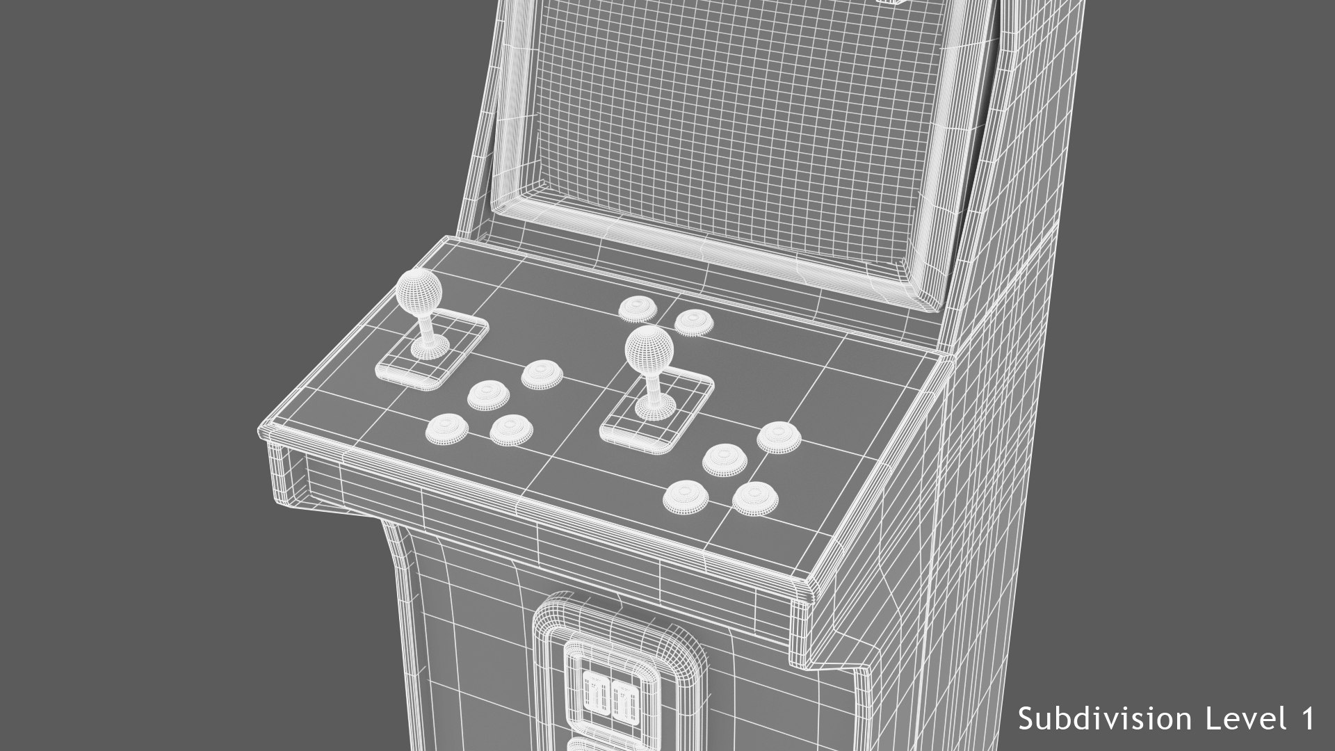 3D 80s Retro Arcade Cabinet Model - TurboSquid 1436547