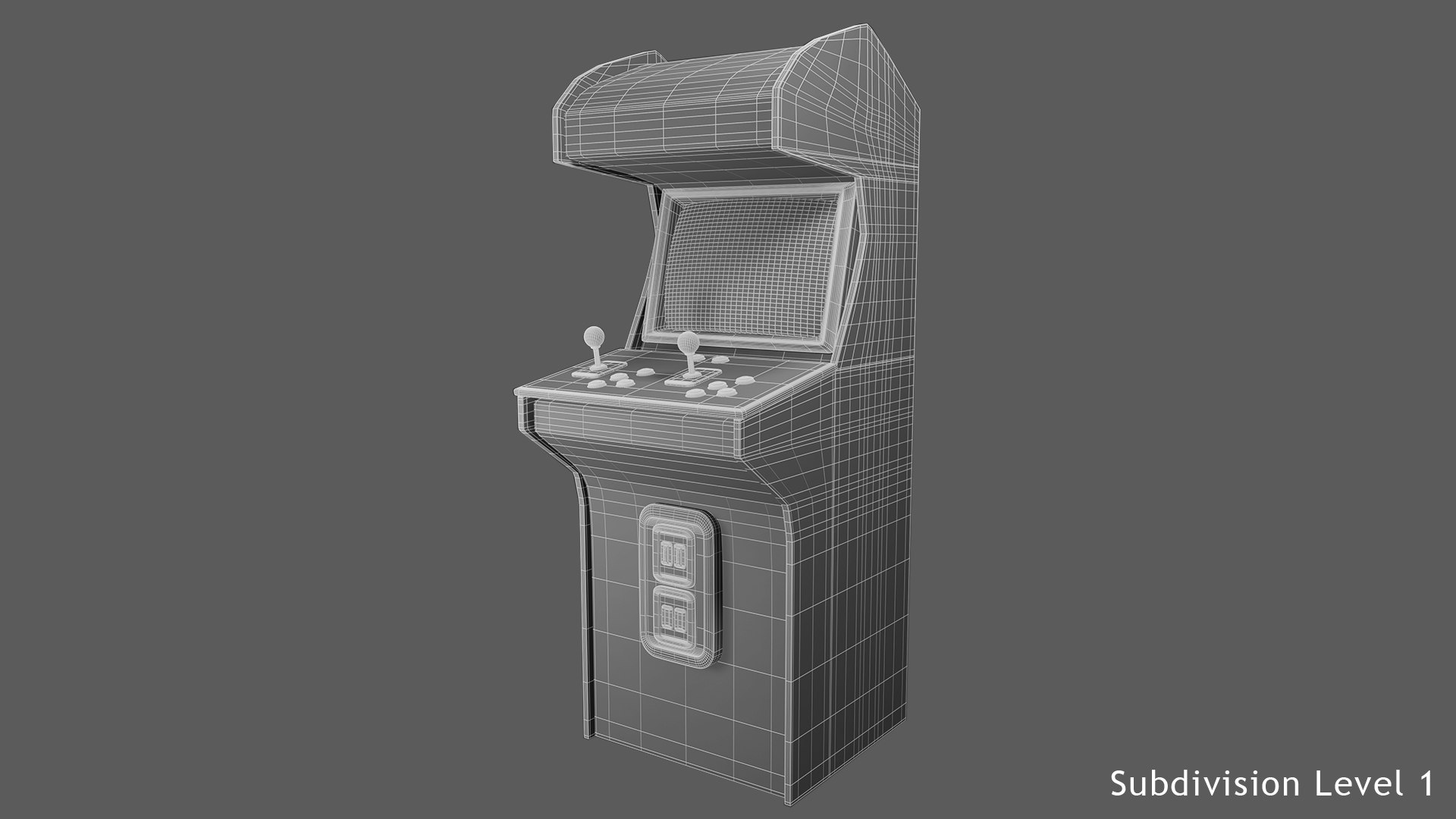 3D 80s Retro Arcade Cabinet Model - TurboSquid 1436547