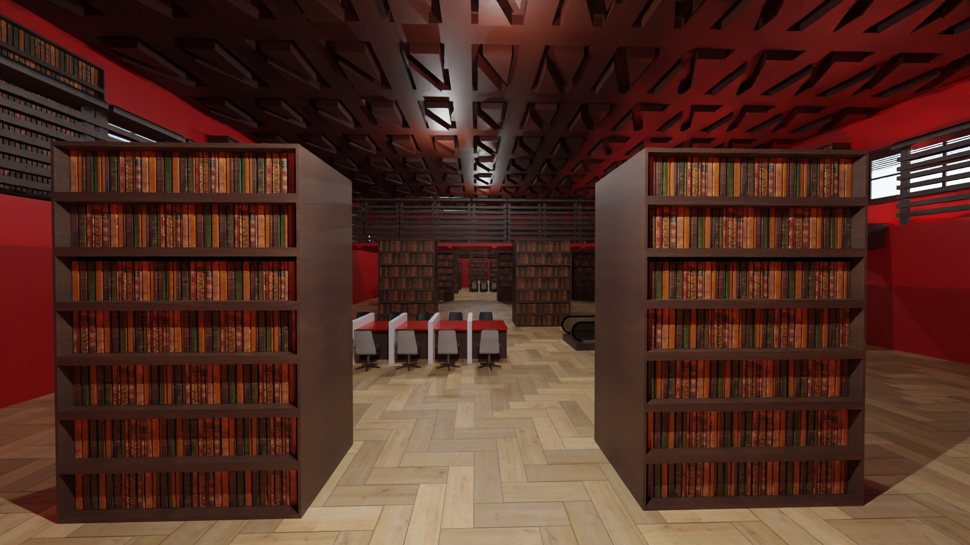 3D Model Library Interior - Bookstore - TurboSquid 2160960