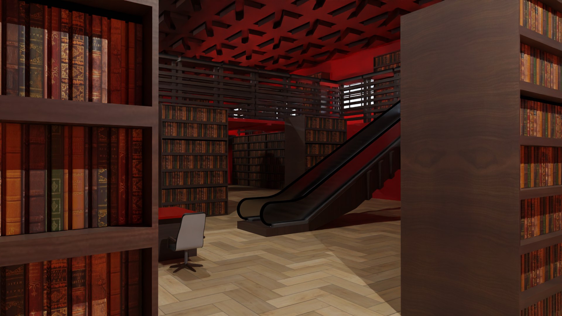 3D Model Library Interior - Bookstore - TurboSquid 2160960