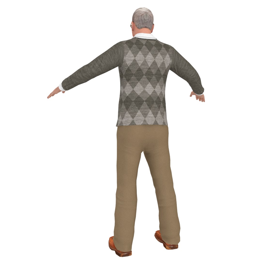Rigged old man 3D model - TurboSquid 1293874