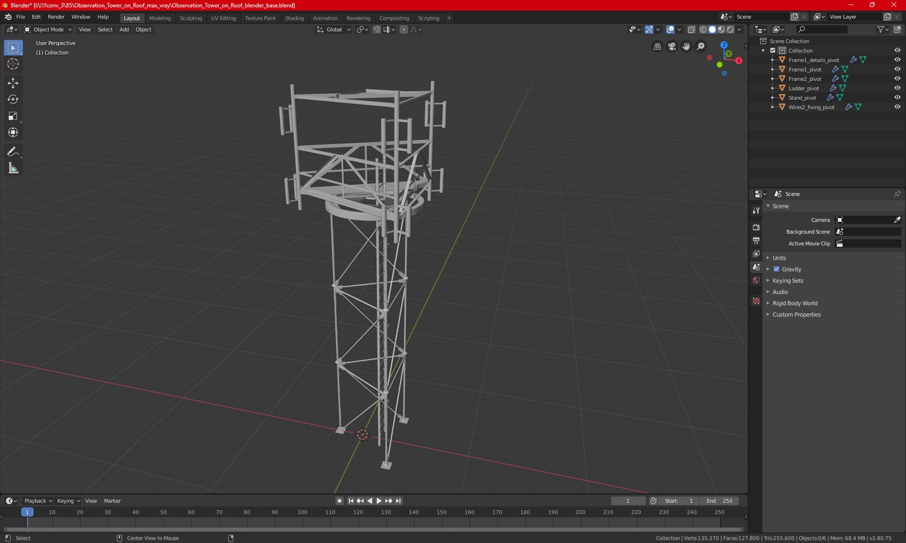 Observation Tower On Roof 3D Model - TurboSquid 2274485