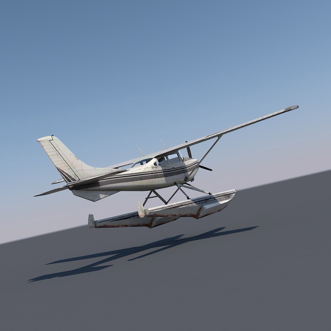 3d cessna 182 skylane seaplane model