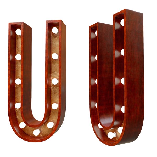 3D model Marquee letter N light bulb wooden glow sign - TurboSquid 1974461