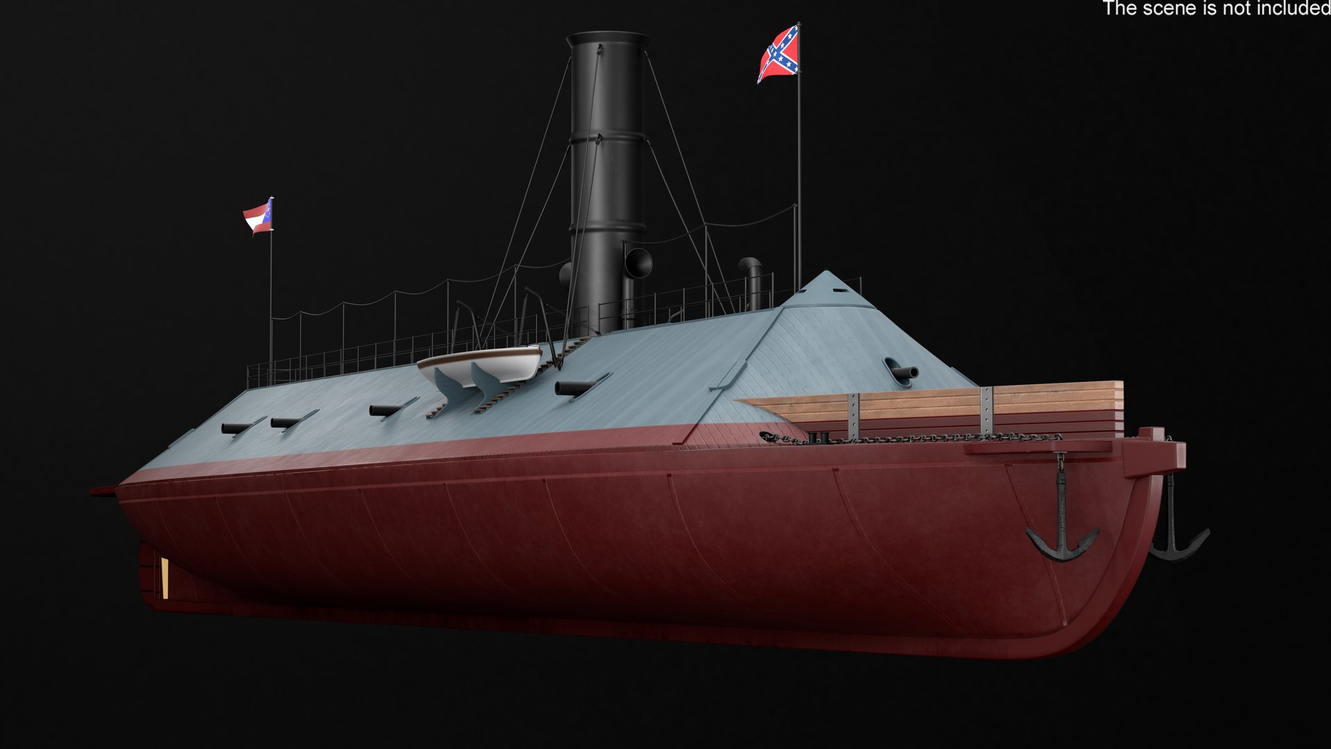 Confederate Navy Ship CSS Virginia 3D Model - TurboSquid 2252246