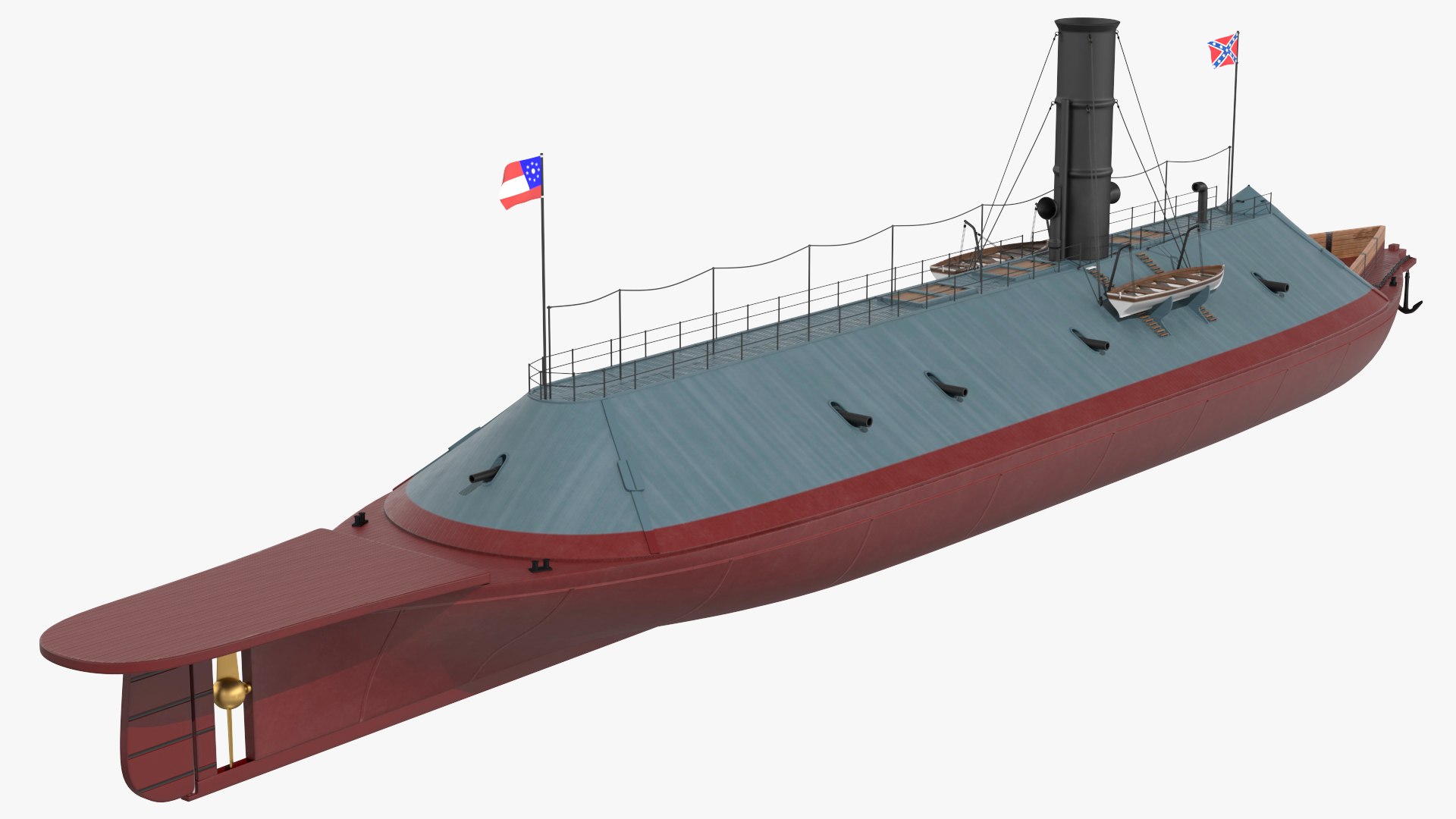 Confederate Navy Ship CSS Virginia 3D Model - TurboSquid 2252246