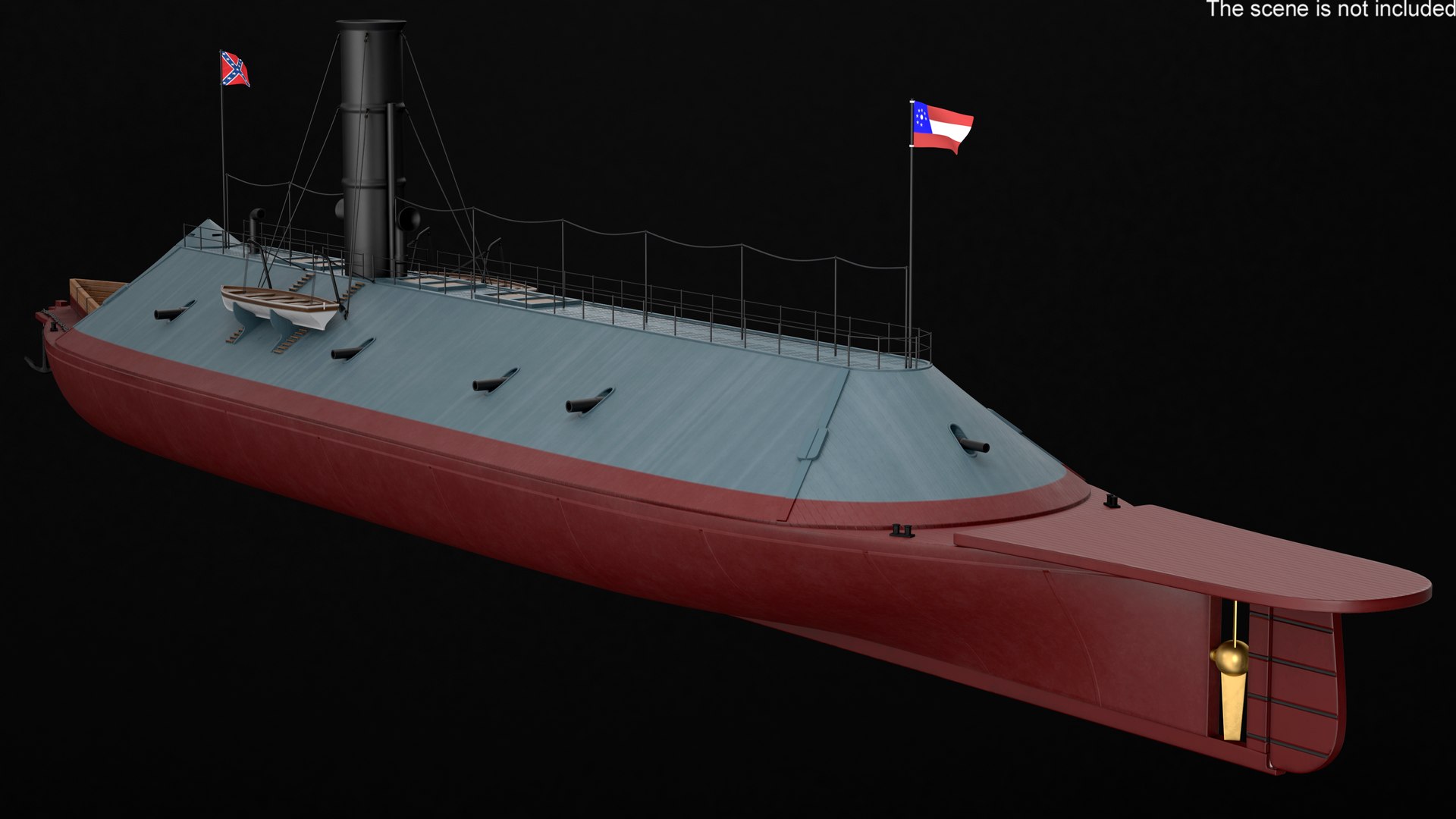 Confederate Navy Ship CSS Virginia 3D Model - TurboSquid 2252246