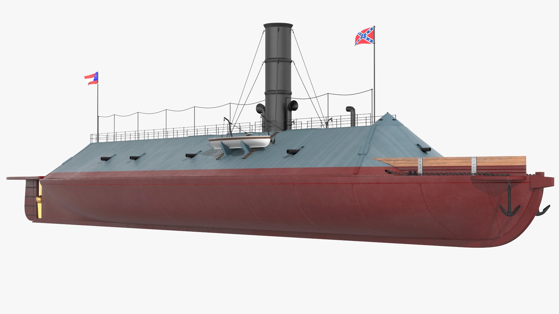 Confederate Navy Ship CSS Virginia 3D Model - TurboSquid 2252246