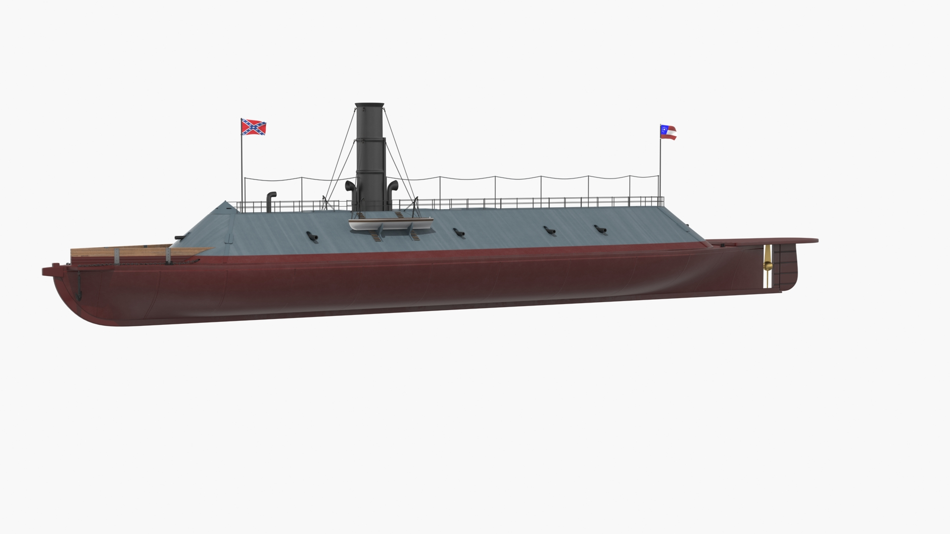 Confederate Navy Ship CSS Virginia 3D Model - TurboSquid 2252246