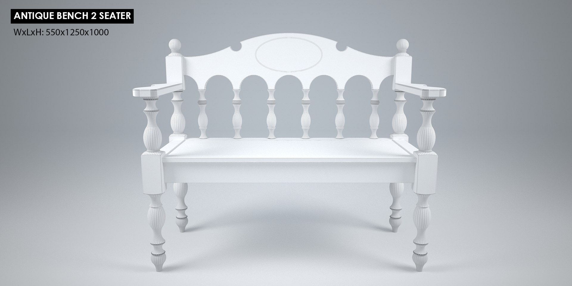 Antique bench furniture 3D model - TurboSquid 1539077