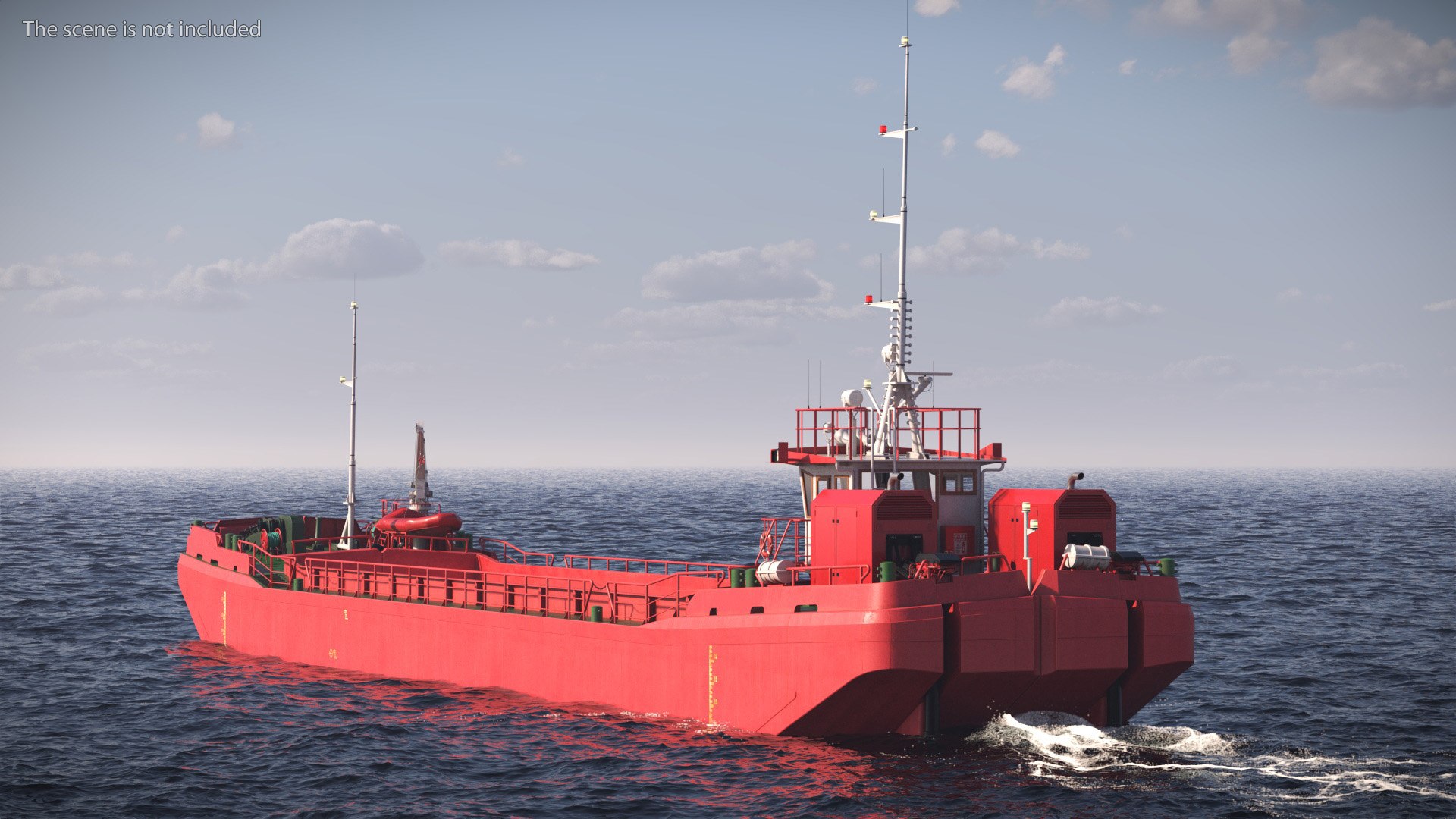 Split Hopper Barge Red Rigged For Cinema 4D 3D Model - TurboSquid 2428068
