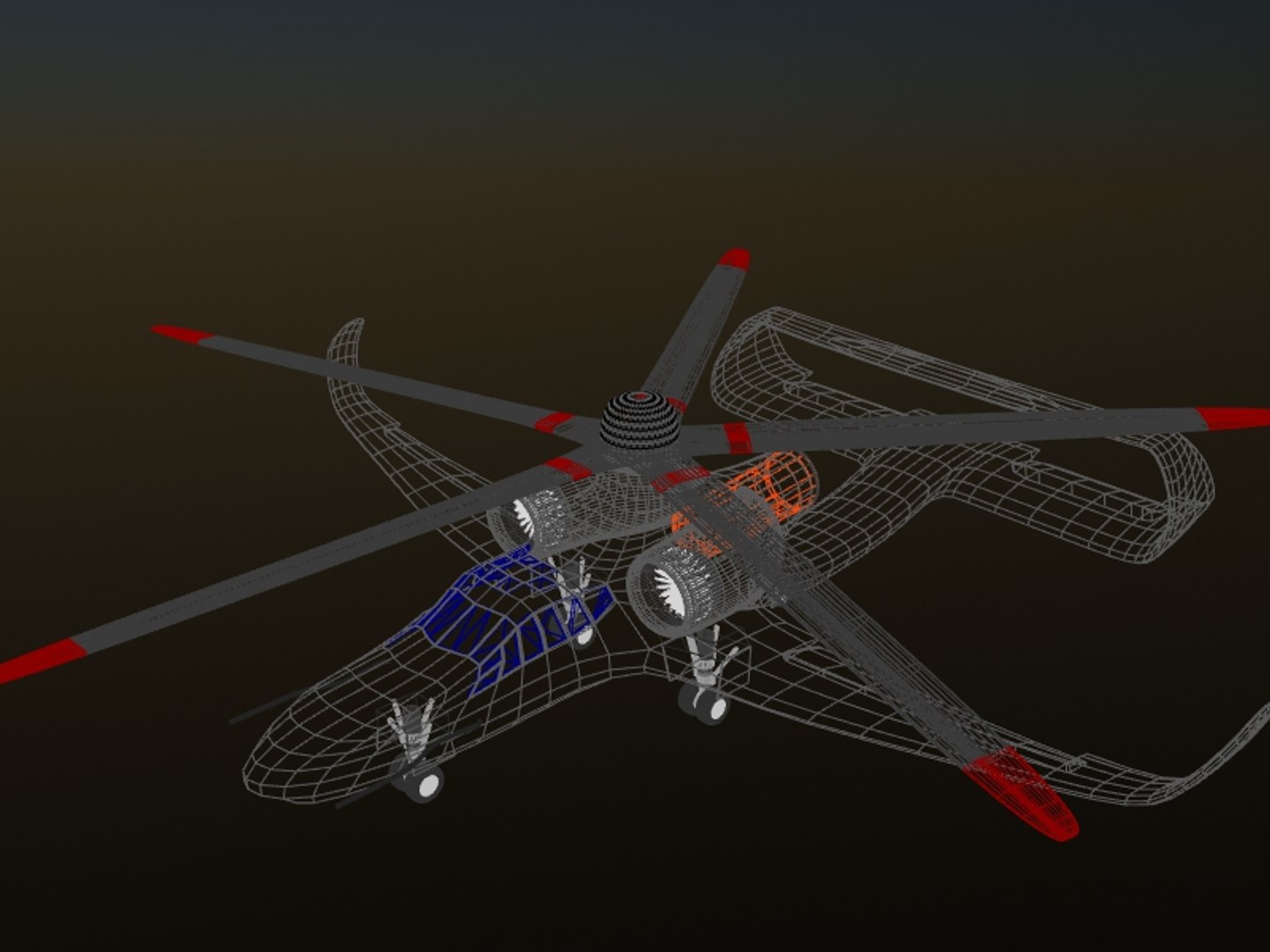 3d concept helicopter model