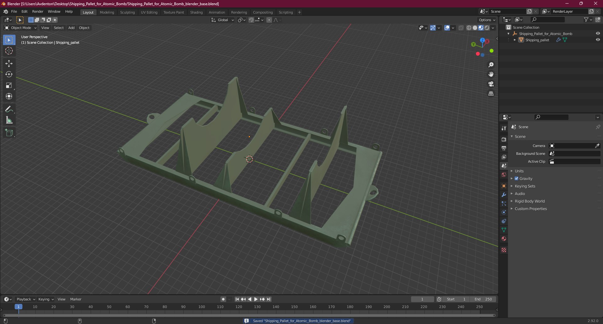 3D Shipping Pallet For Atomic Bomb Model - TurboSquid 2247334