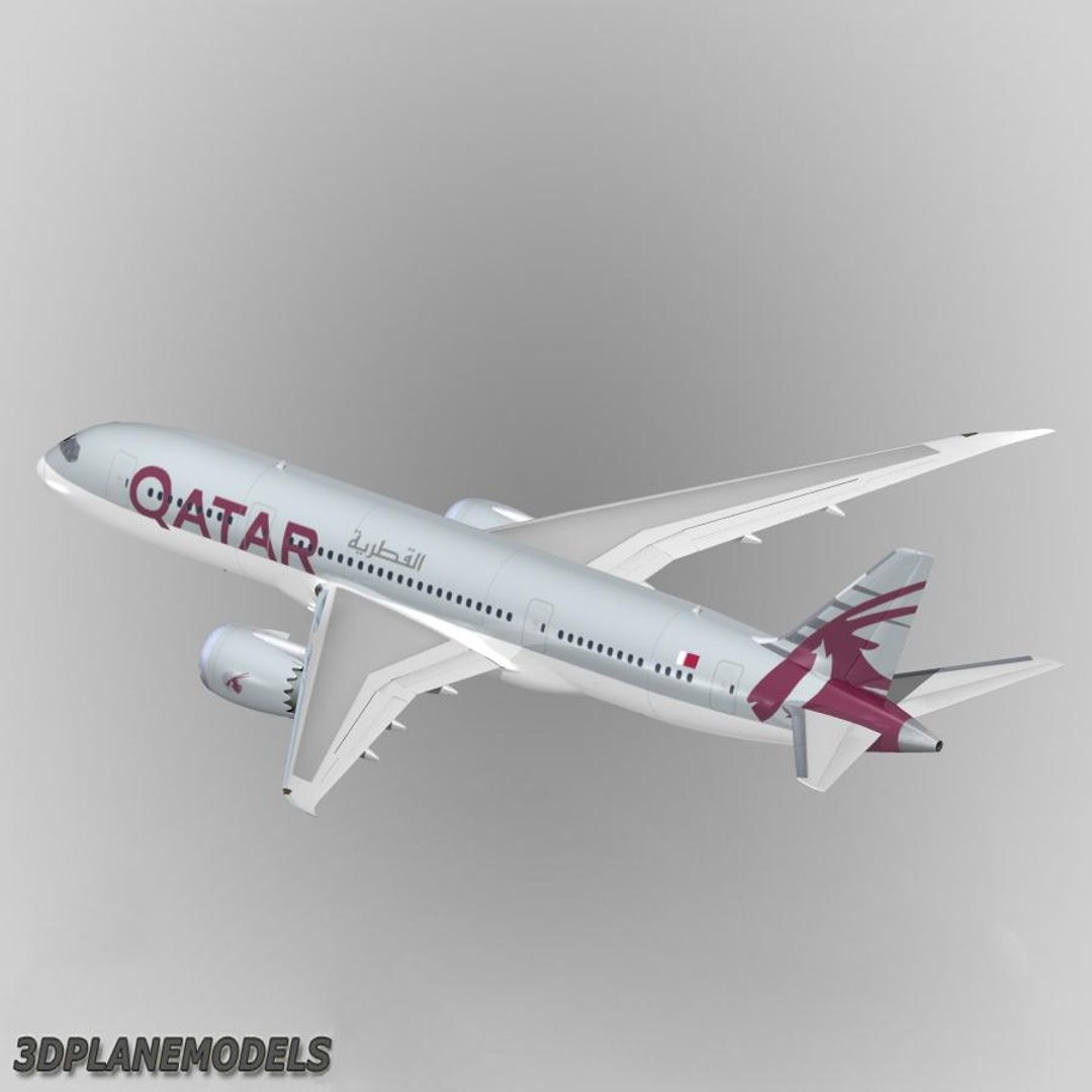 3d Model B787-8 Qatar Airways