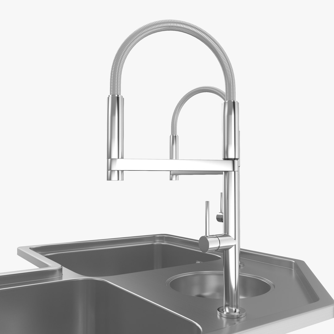 3D Alpes-Inox Kitchen Sink With Move Kitchen Mixer Tap By Nobili ...