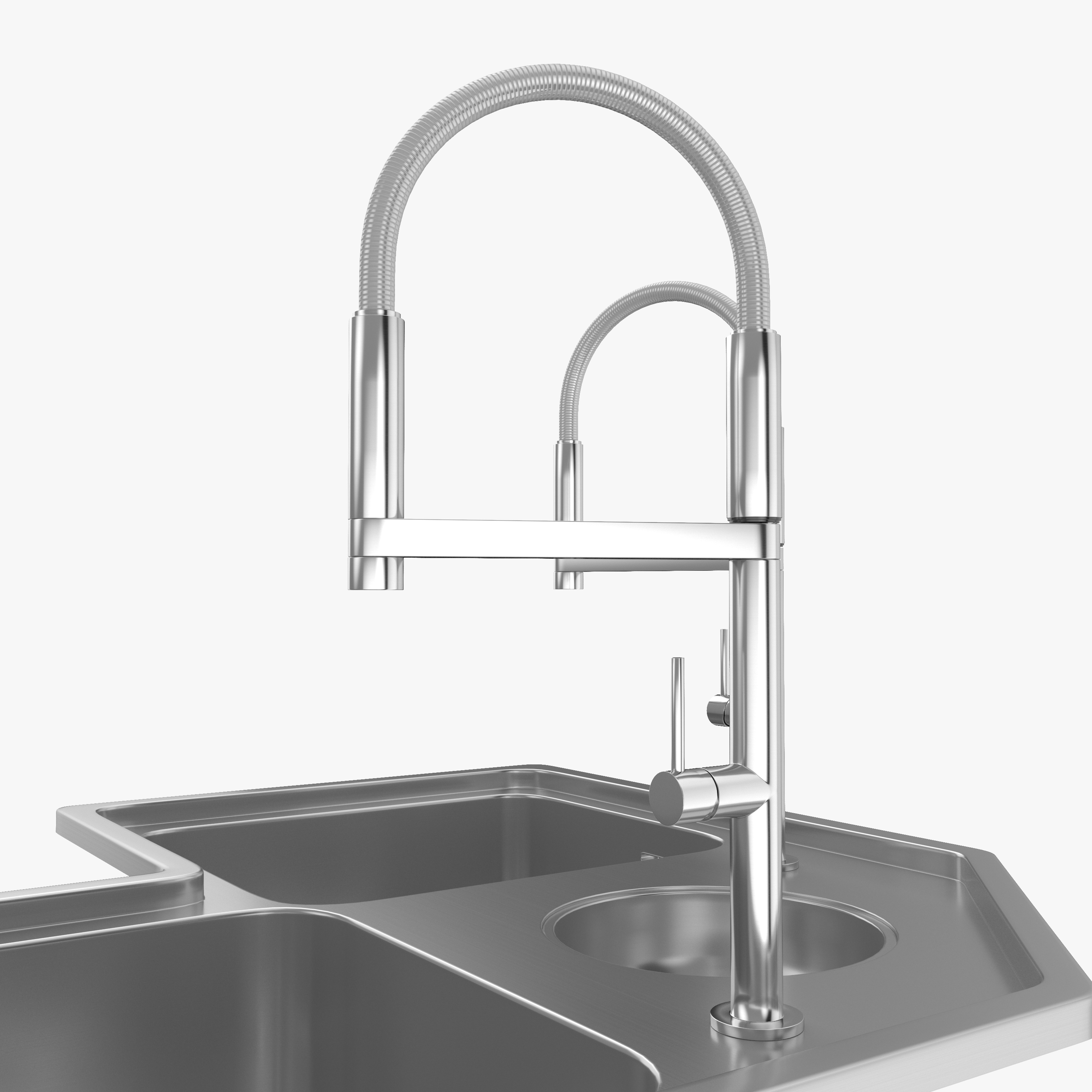 3D модель Alpes-Inox kitchen sink with Move kitchen mixer tap By Nobili ...
