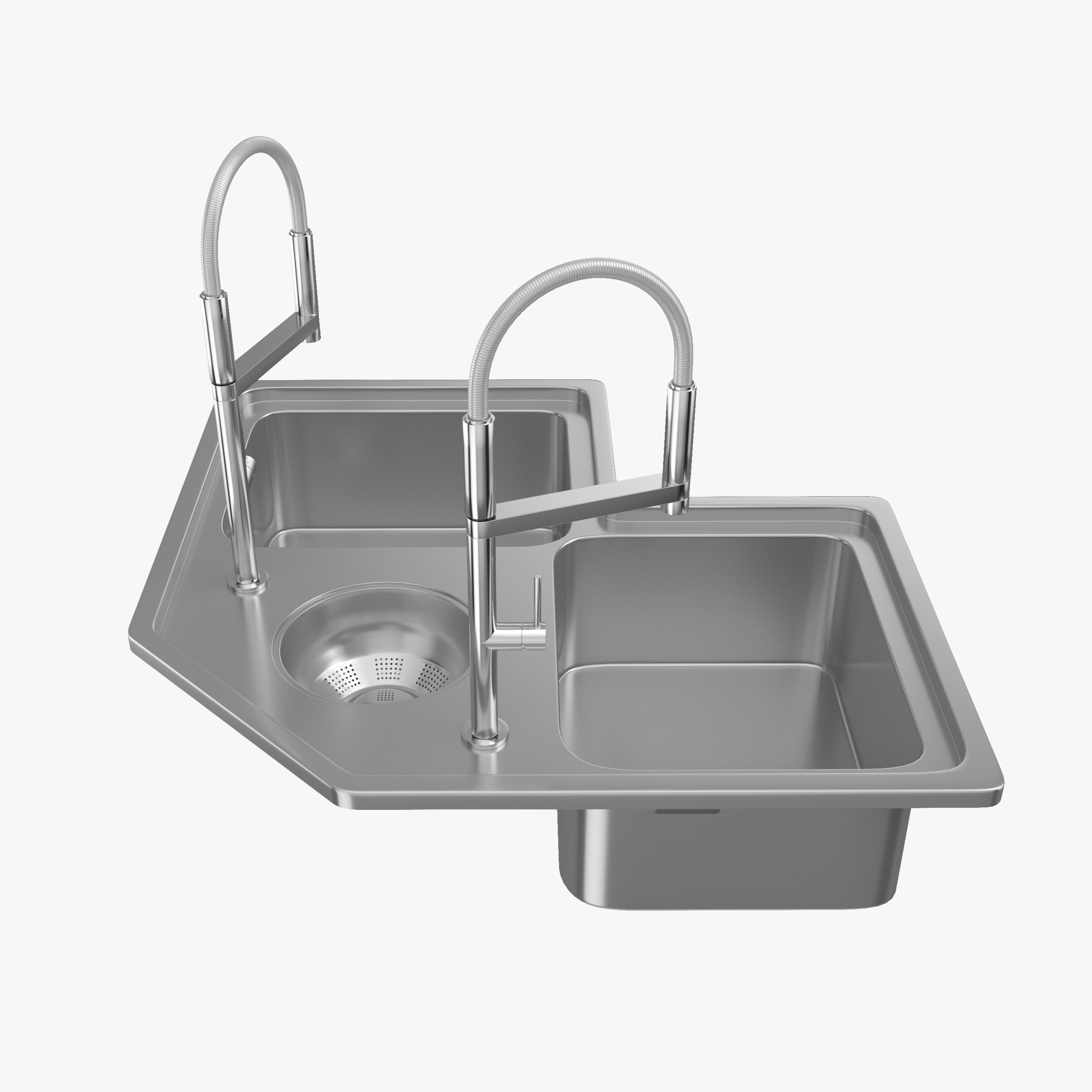 3D модель Alpes-Inox kitchen sink with Move kitchen mixer tap By Nobili ...
