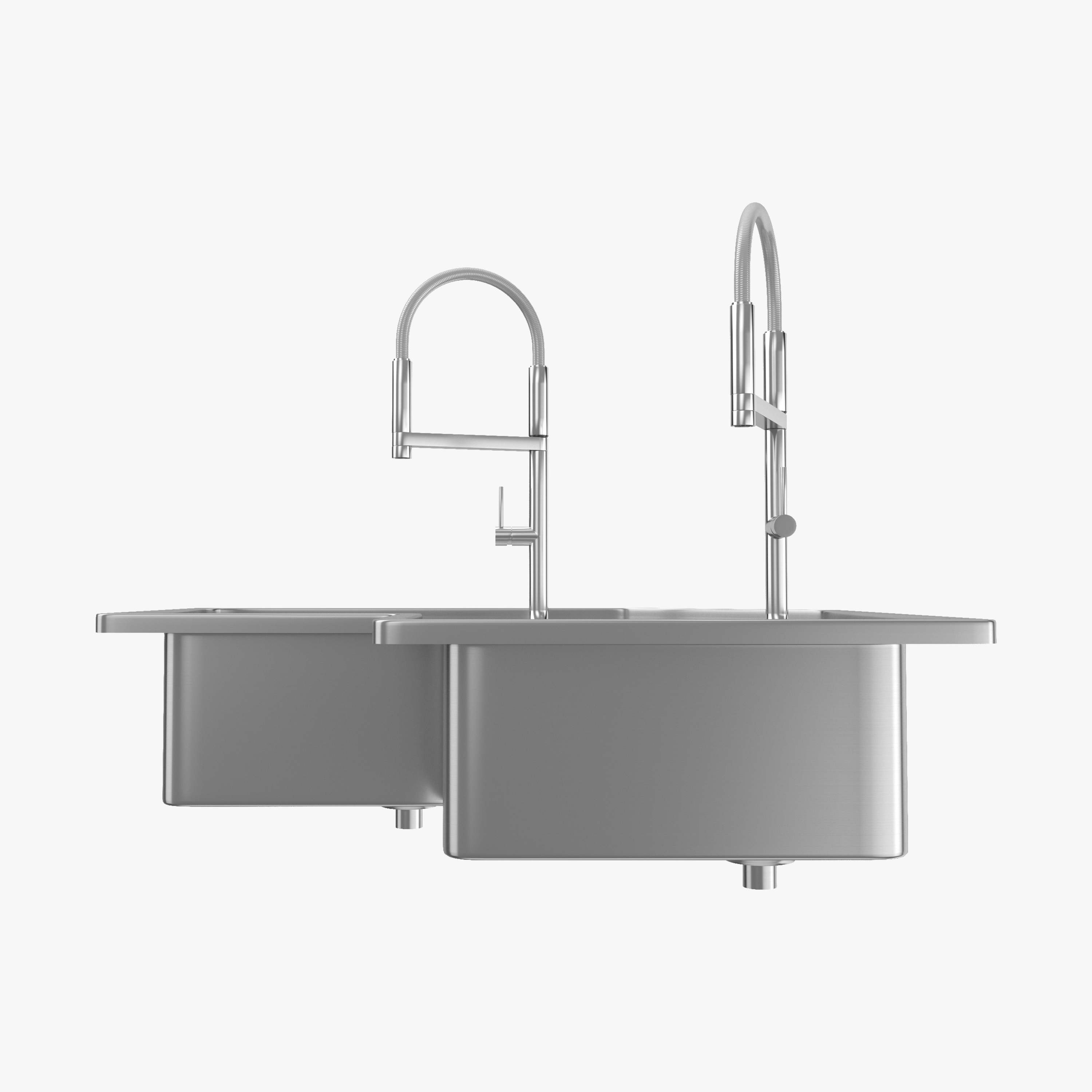 3D модель Alpes-Inox kitchen sink with Move kitchen mixer tap By Nobili ...