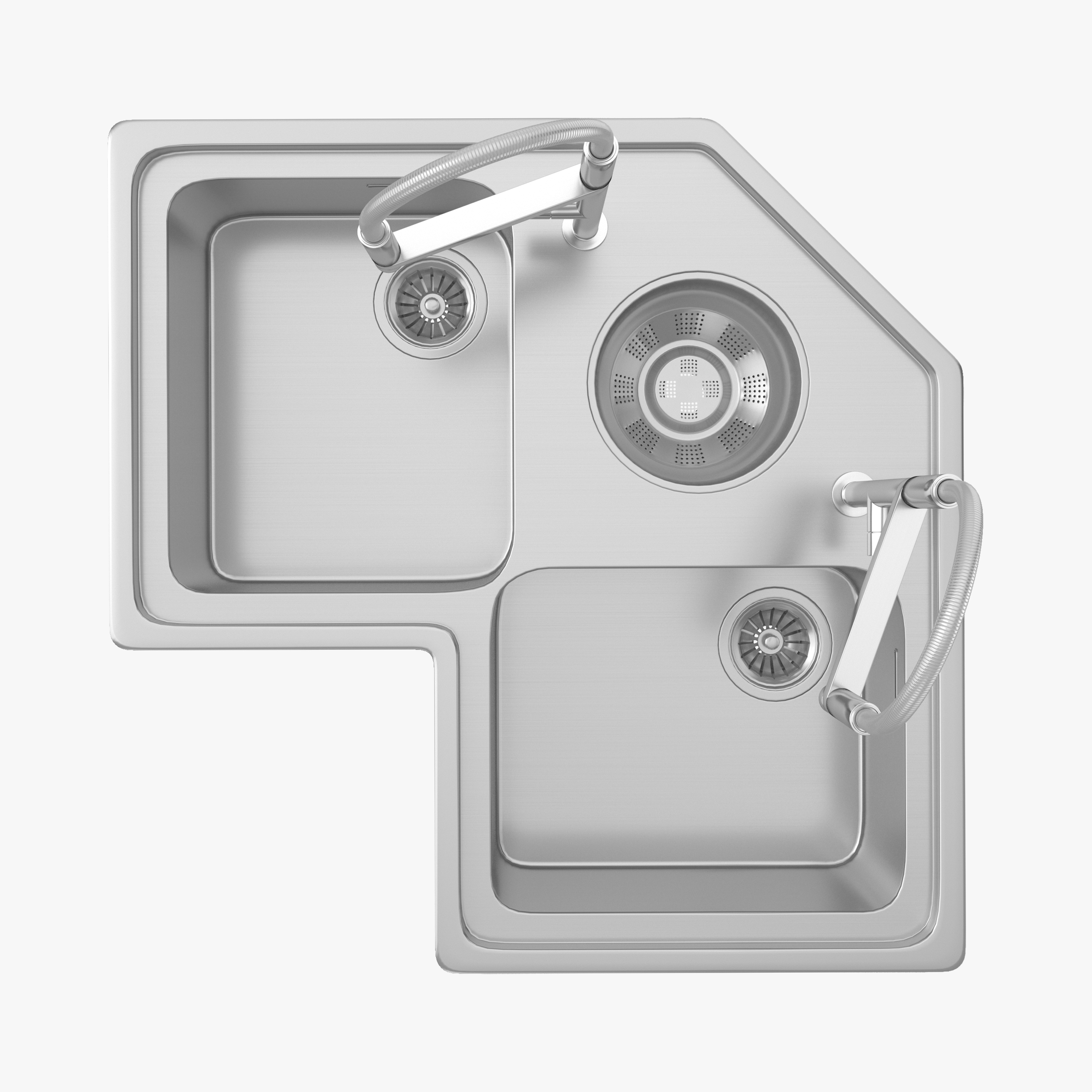 3D модель Alpes-Inox kitchen sink with Move kitchen mixer tap By Nobili ...