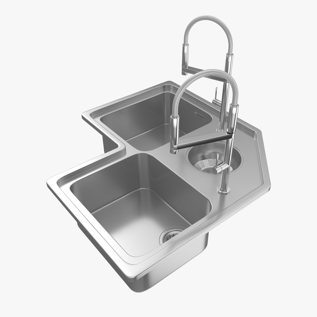 3D Alpes-Inox Kitchen Sink With Move Kitchen Mixer Tap By Nobili ...