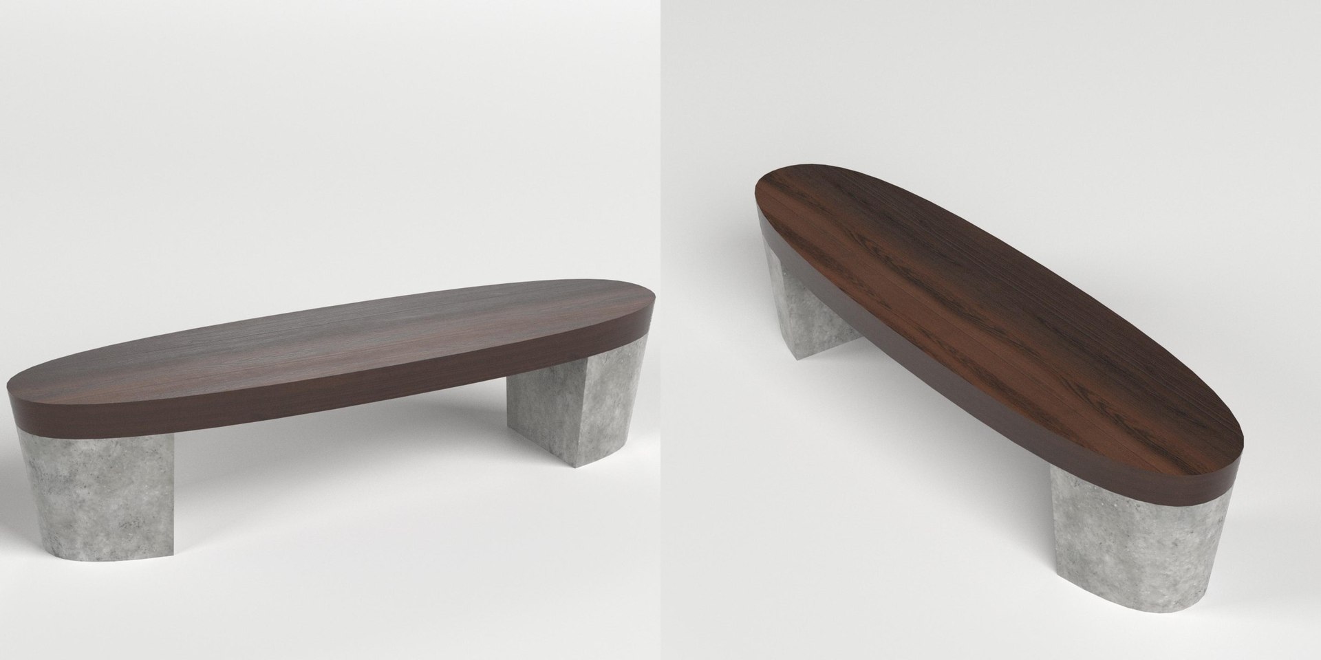 Oval Bench Model - TurboSquid 1425040