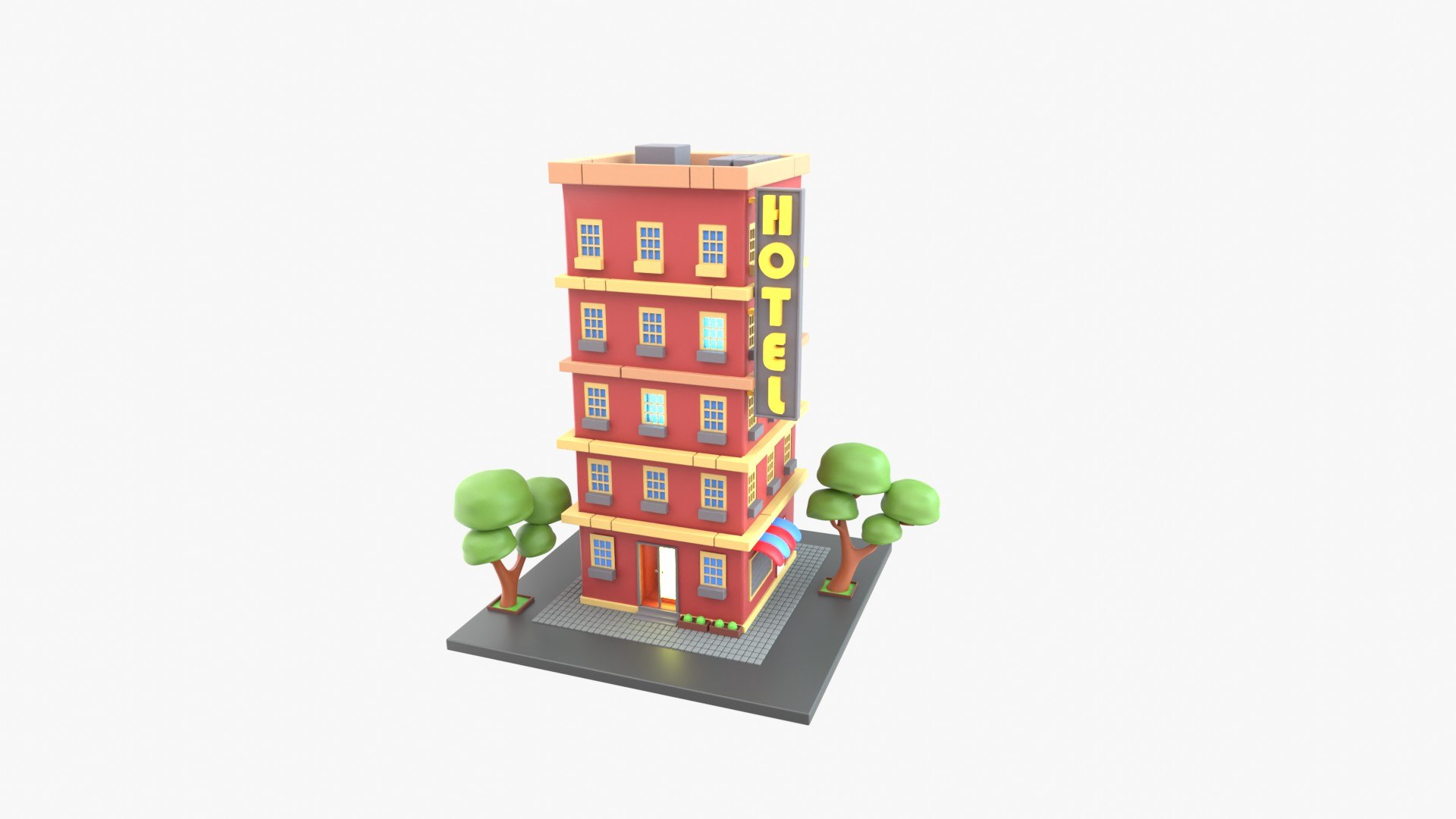 Hotel 3D Illustration 3D Model - TurboSquid 2236333