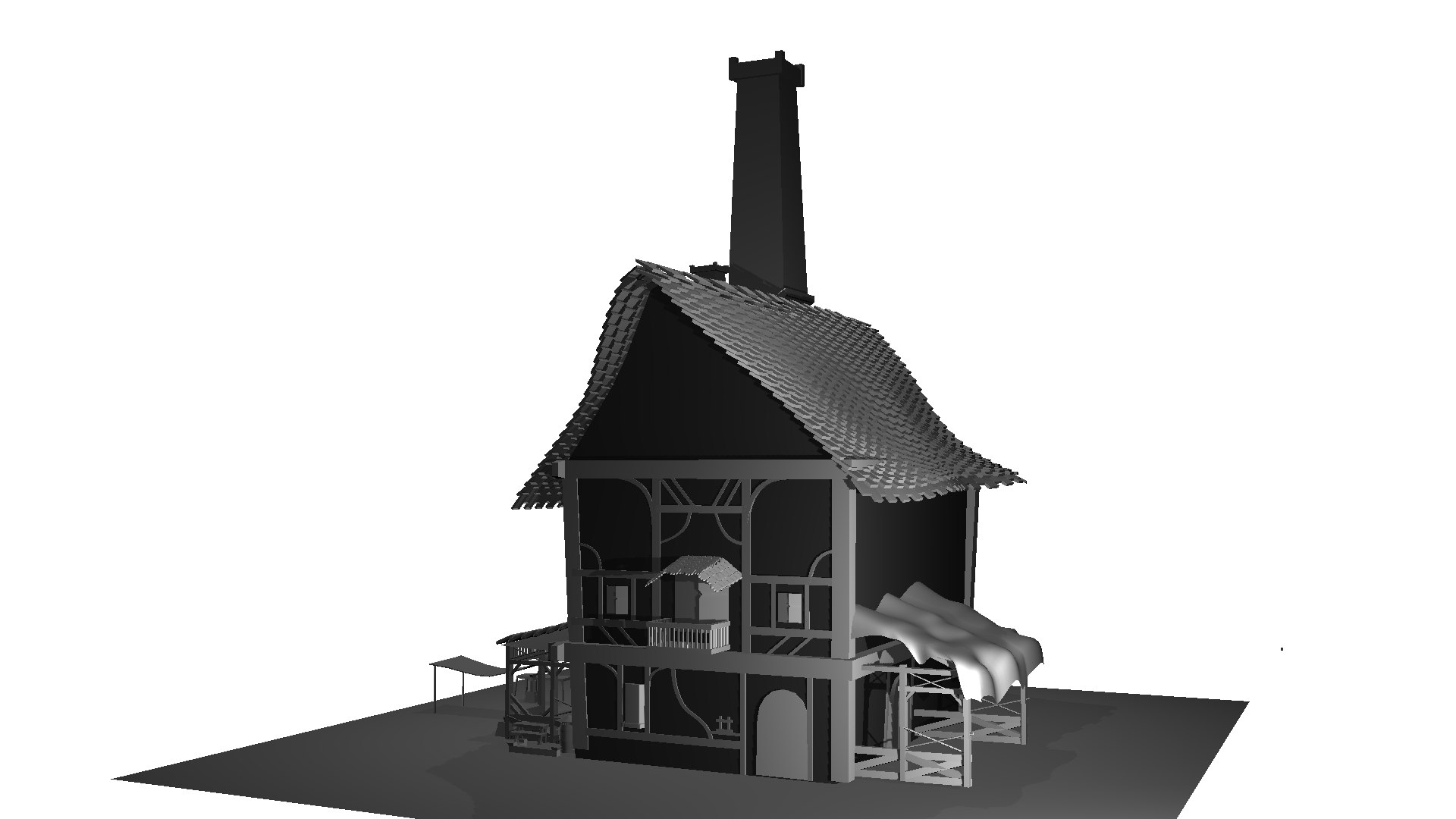 3D Model Horrible House In Village - TurboSquid 1729826