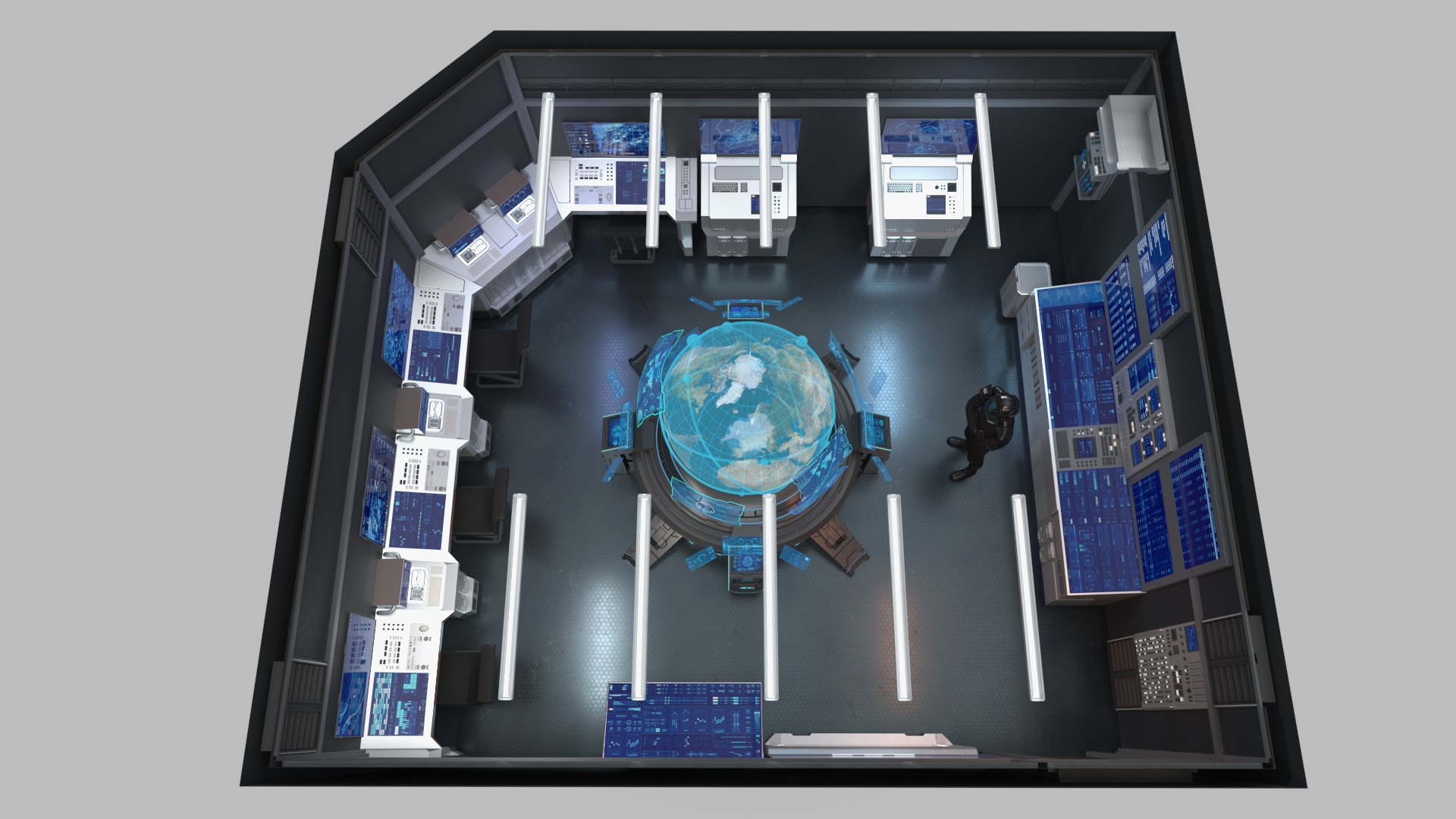 Command Cabin With Hologram 3D Model - TurboSquid 2292411