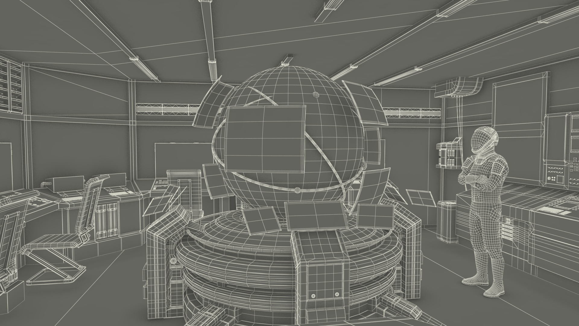 Command Cabin With Hologram 3D Model - TurboSquid 2292411