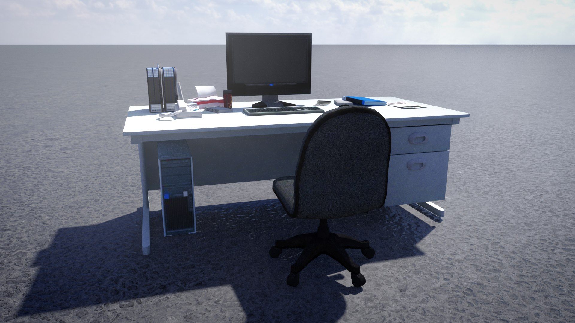 3D Office Desk Model - TurboSquid 2350420