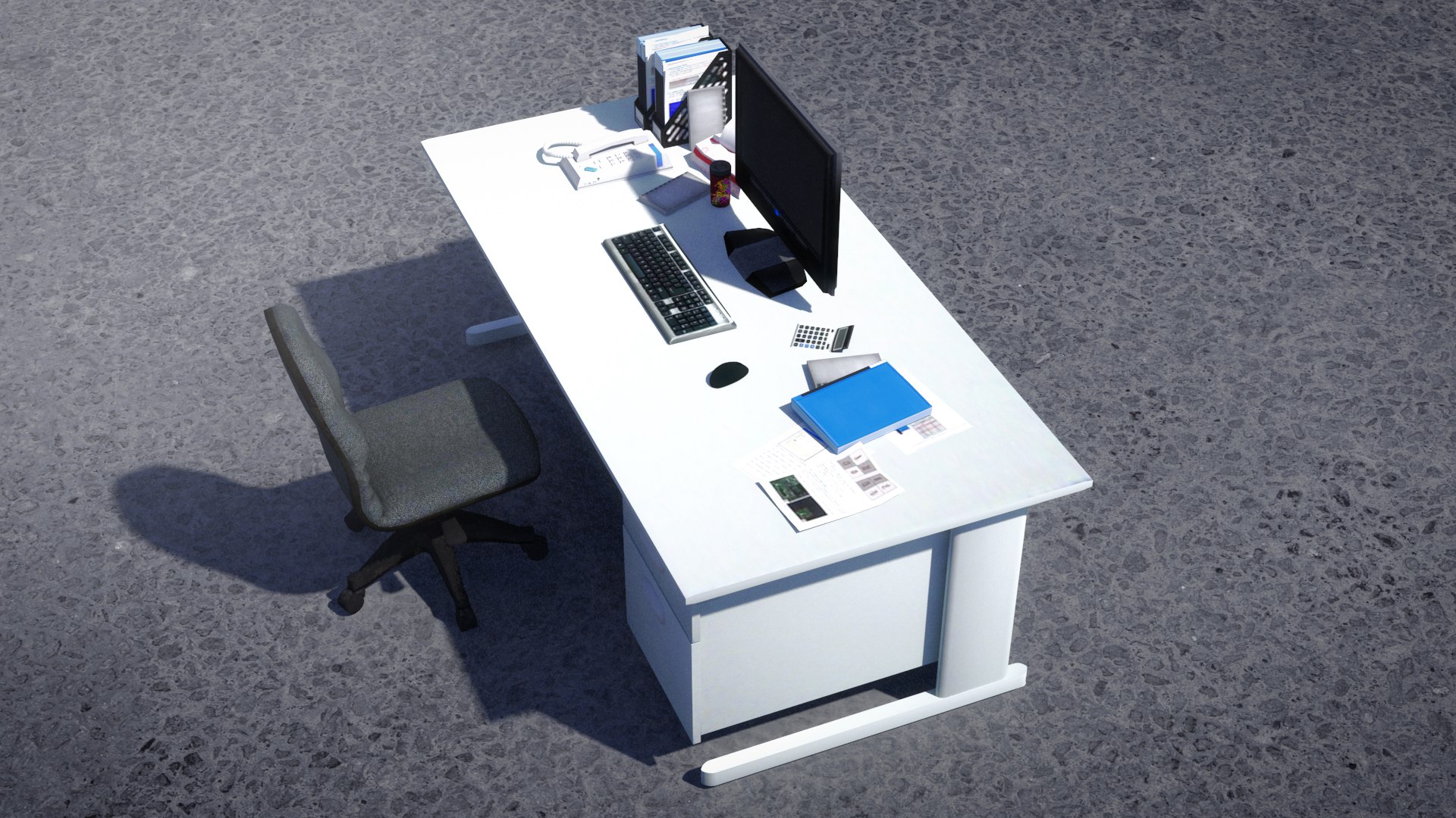 3D Office Desk Model - TurboSquid 2350420