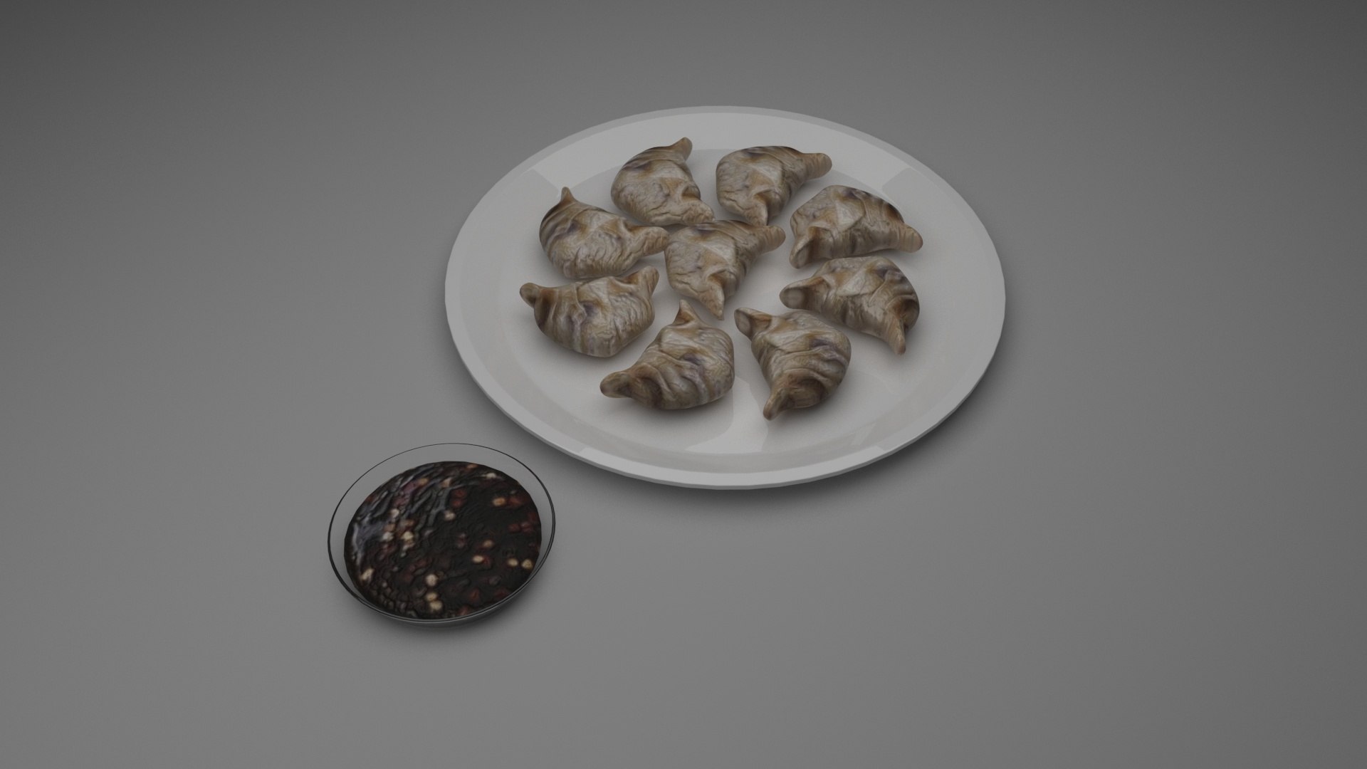 3D Dumplings With Sauce - TurboSquid 1866400