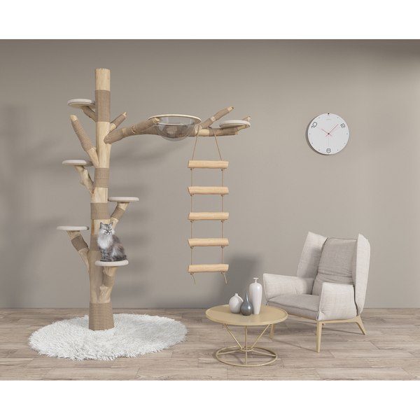 modèle 3D de Modern Cat tree cat tree cat space capsule sofa blanket ...