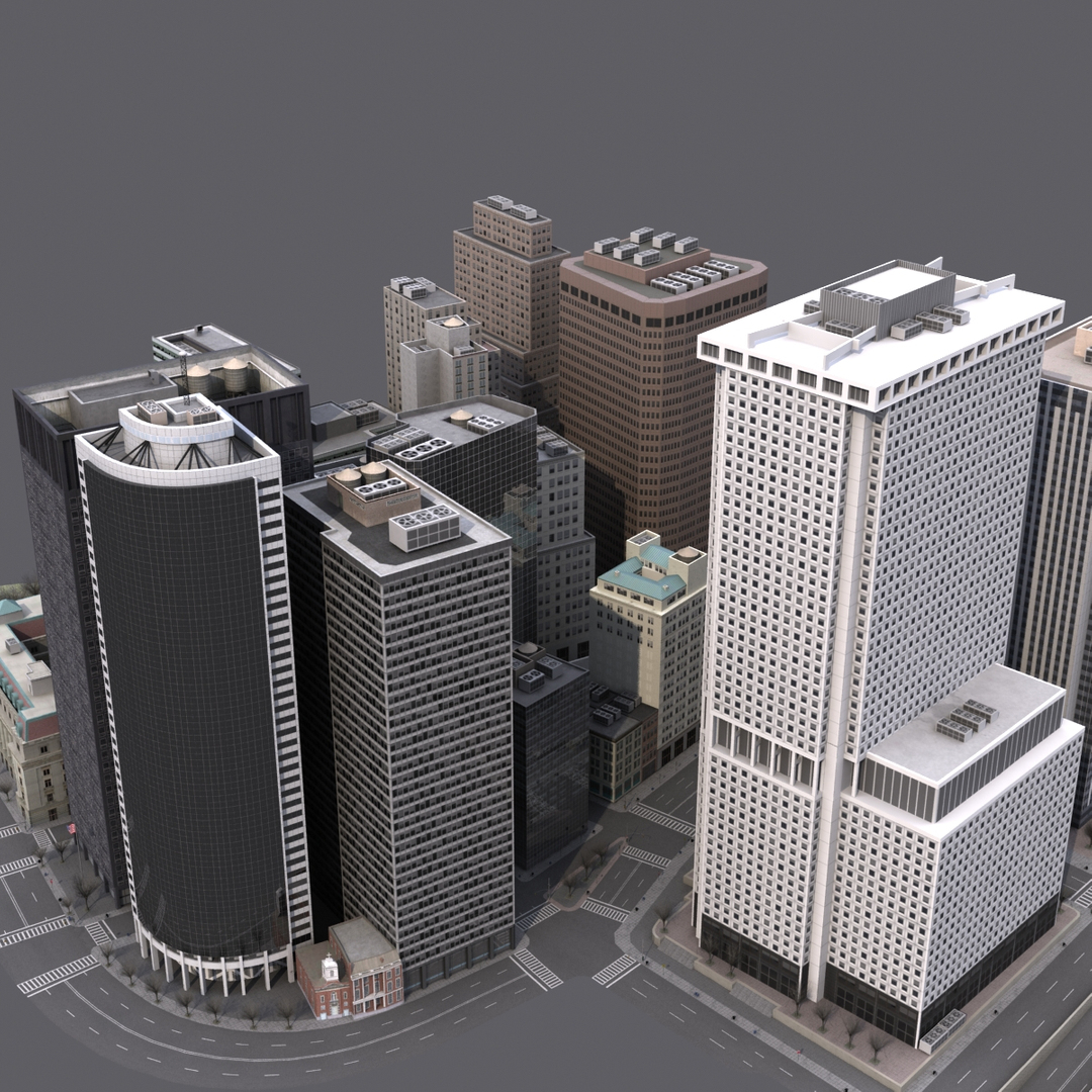 Lower Manhattan District Buildings 3d 3ds