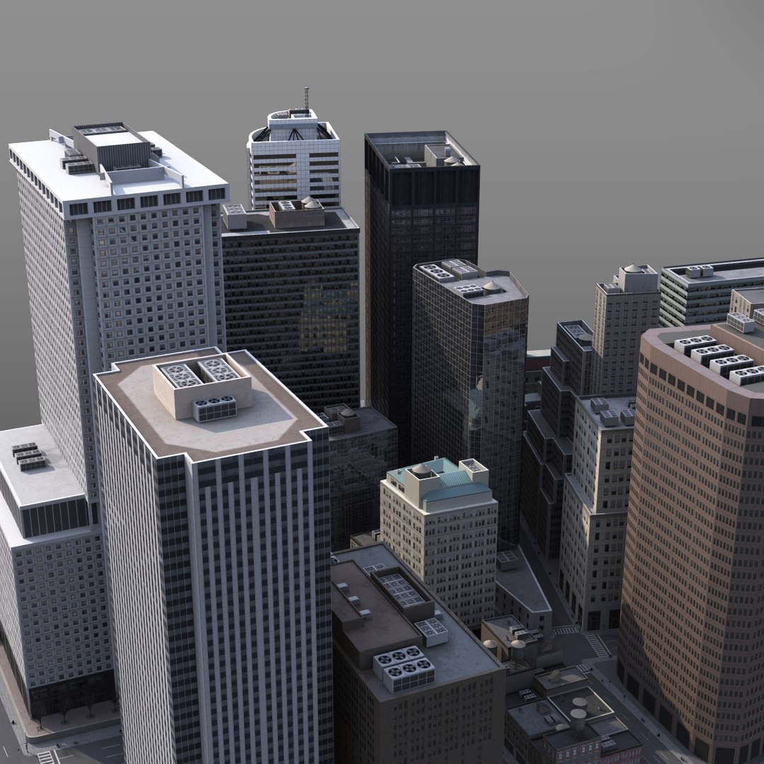 Lower Manhattan District Buildings 3d 3ds