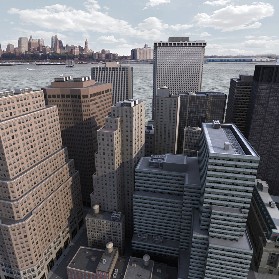 Lower Manhattan District Buildings 3d 3ds