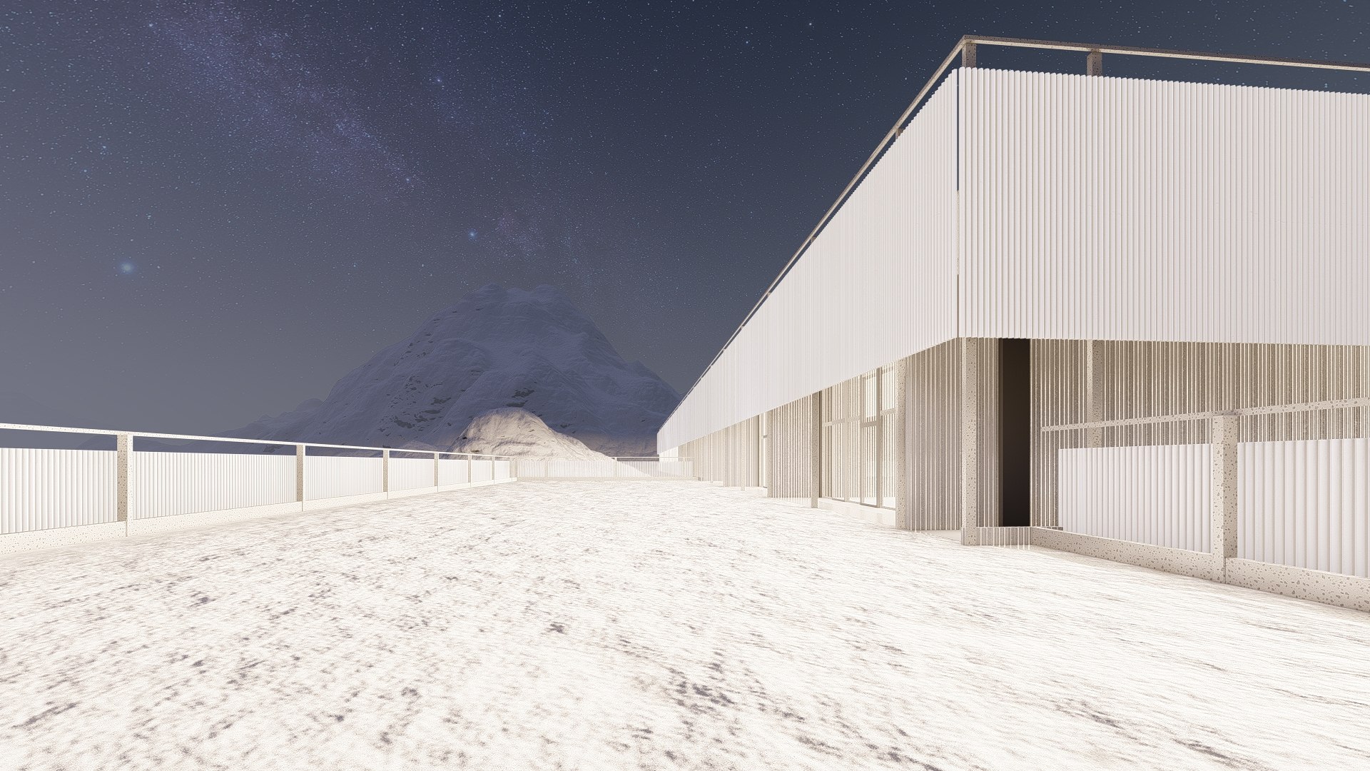 3D Modern Mountain Hotel - TurboSquid 1910080