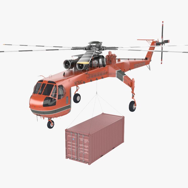 Sikorsky S 64 Skycrane com contêiner de transporte Modelo 3D - TurboSquid 2157237
