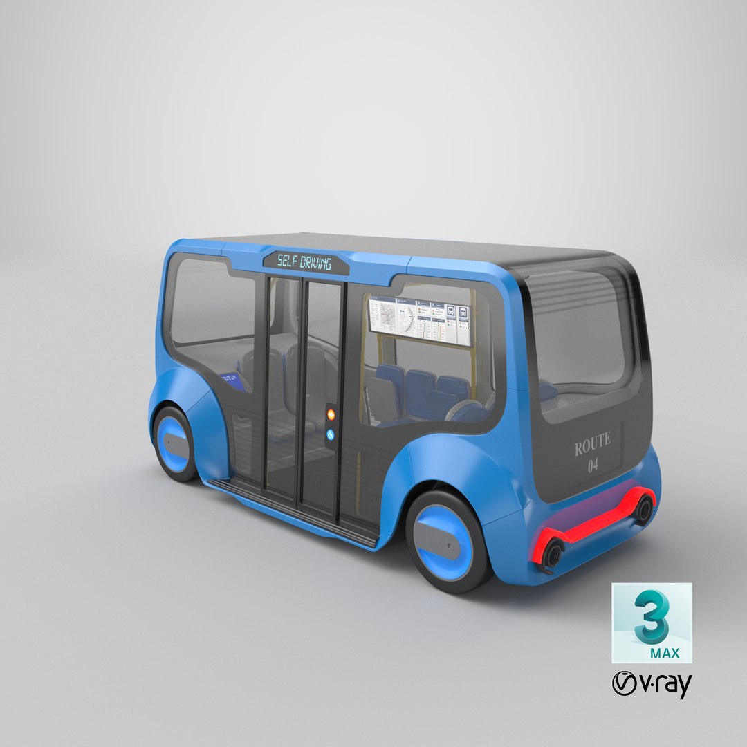 3D Model Self Driving Electric Bus - TurboSquid 1934140