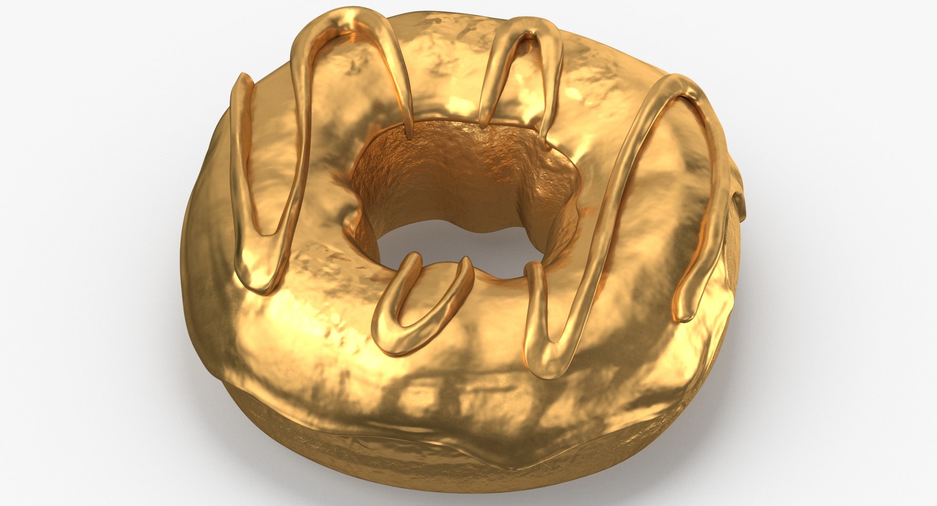 3D Donut 05 Gold - TurboSquid 1592525