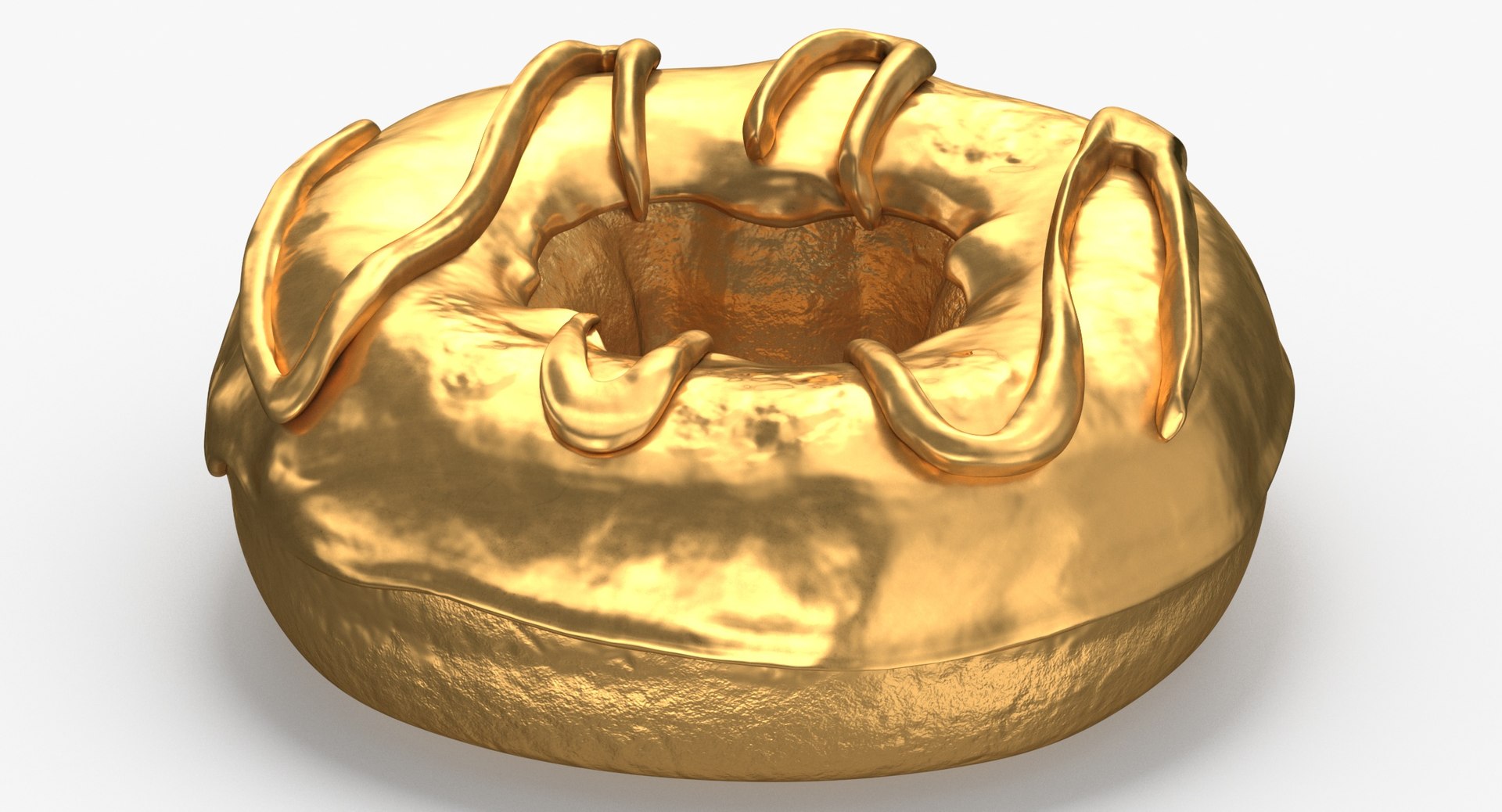 3D Donut 05 Gold - TurboSquid 1592525
